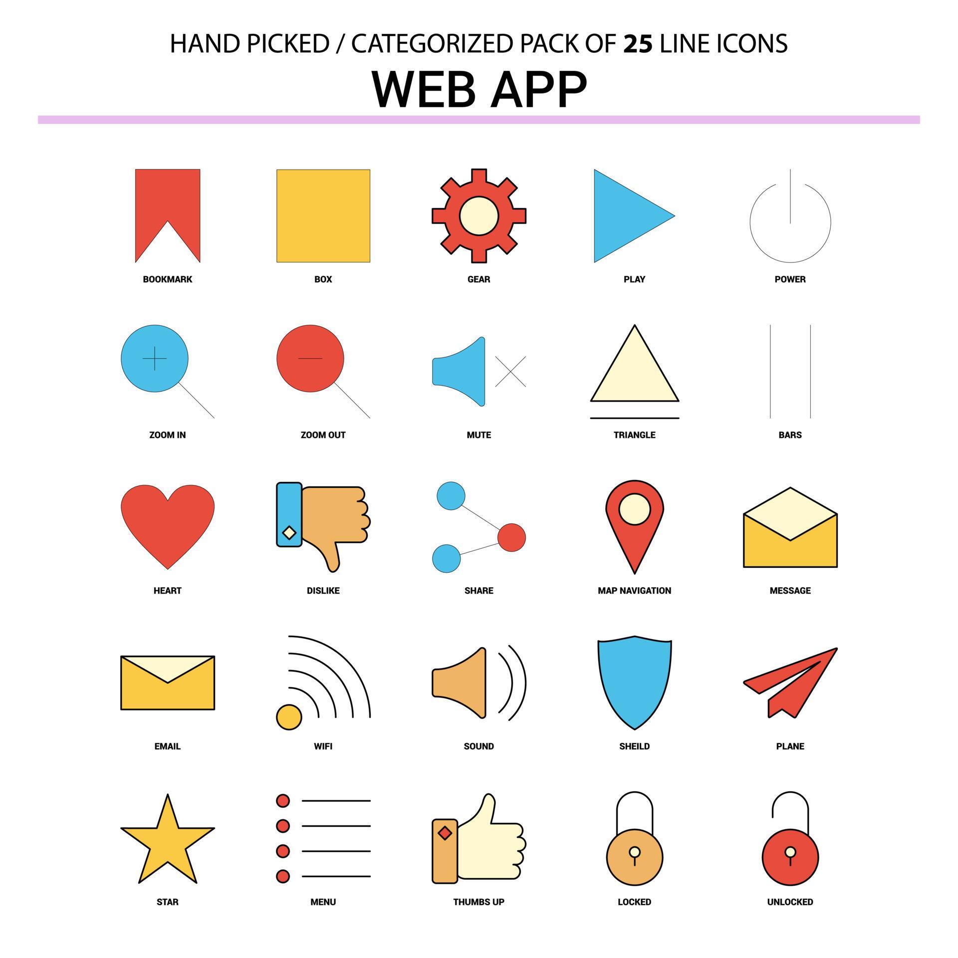 Web App Flat Line Icon Set Business Concept Icons Design 14344482 ...
