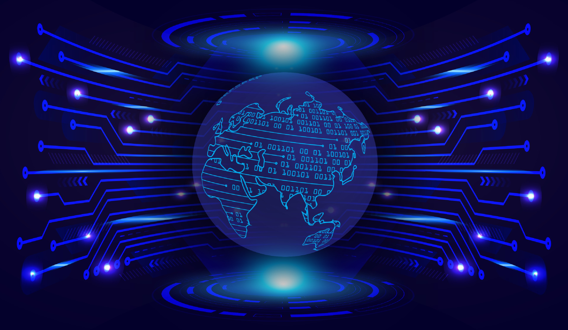 Modern World Map Holograph on Technology Background 14345785 Vector Art ...