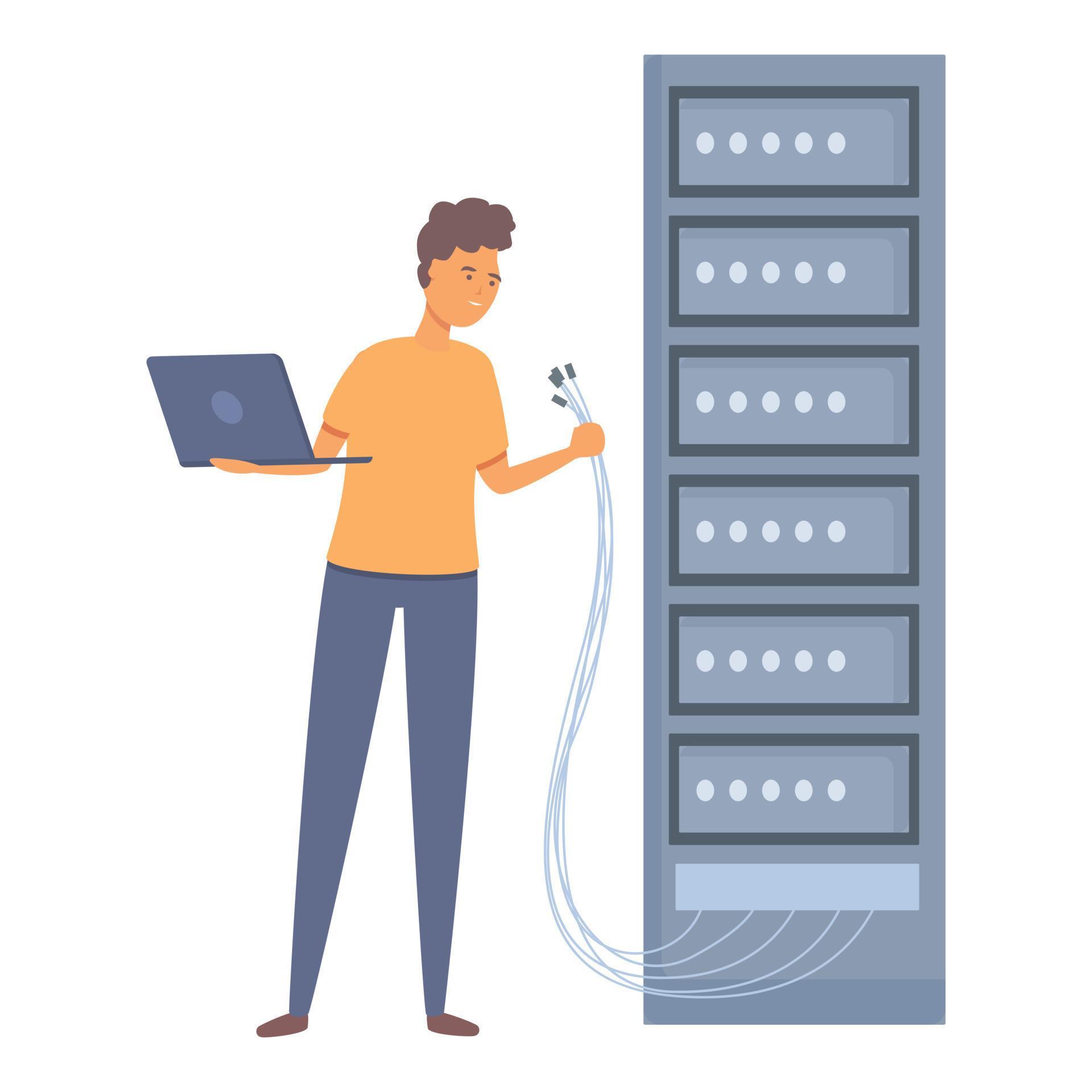 Server system administrator icon cartoon vector. Computer engineer 14347574 Vector Art at Vecteezy