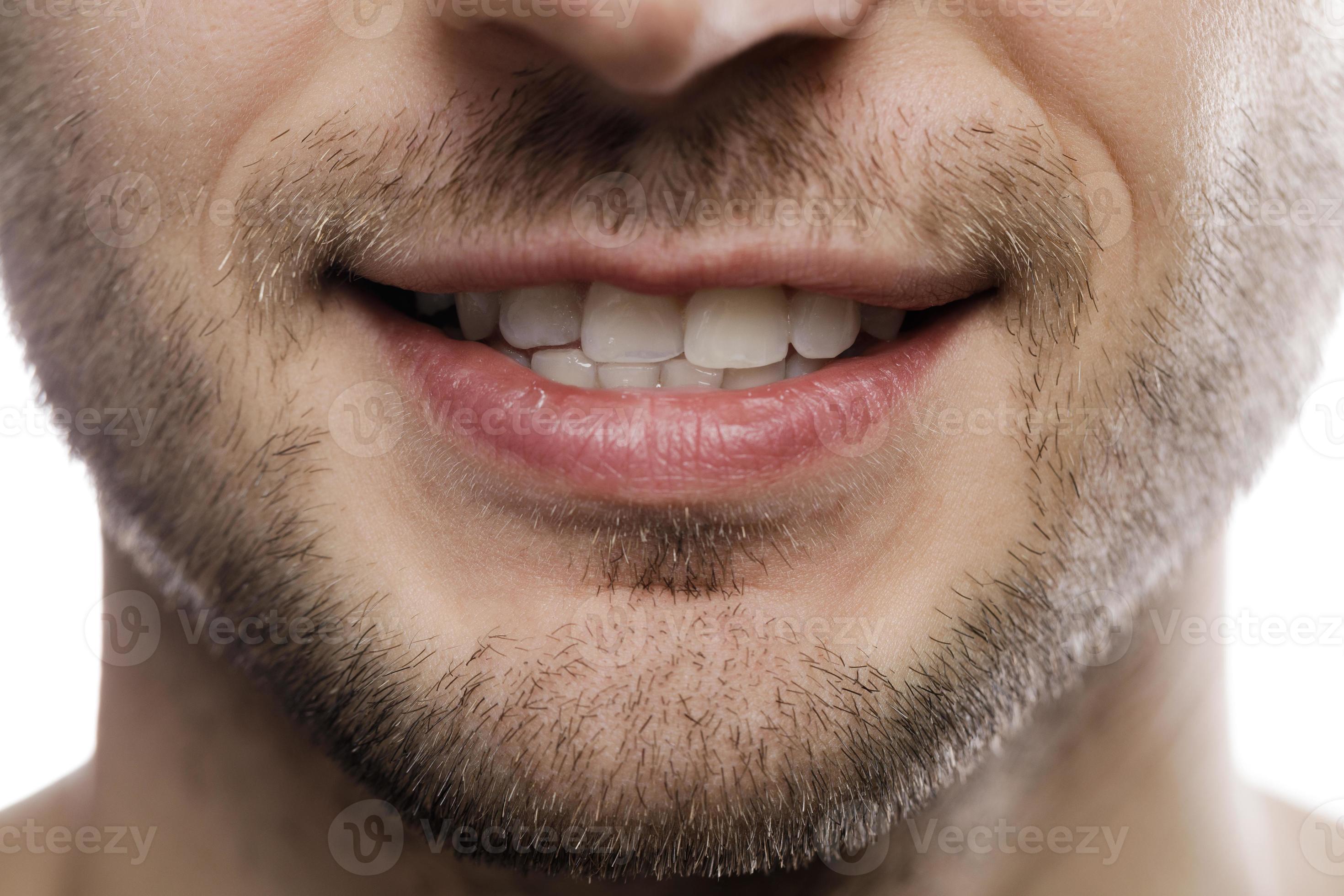 Close up of male mouth with asmile 14348723 Stock Photo at Vecteezy