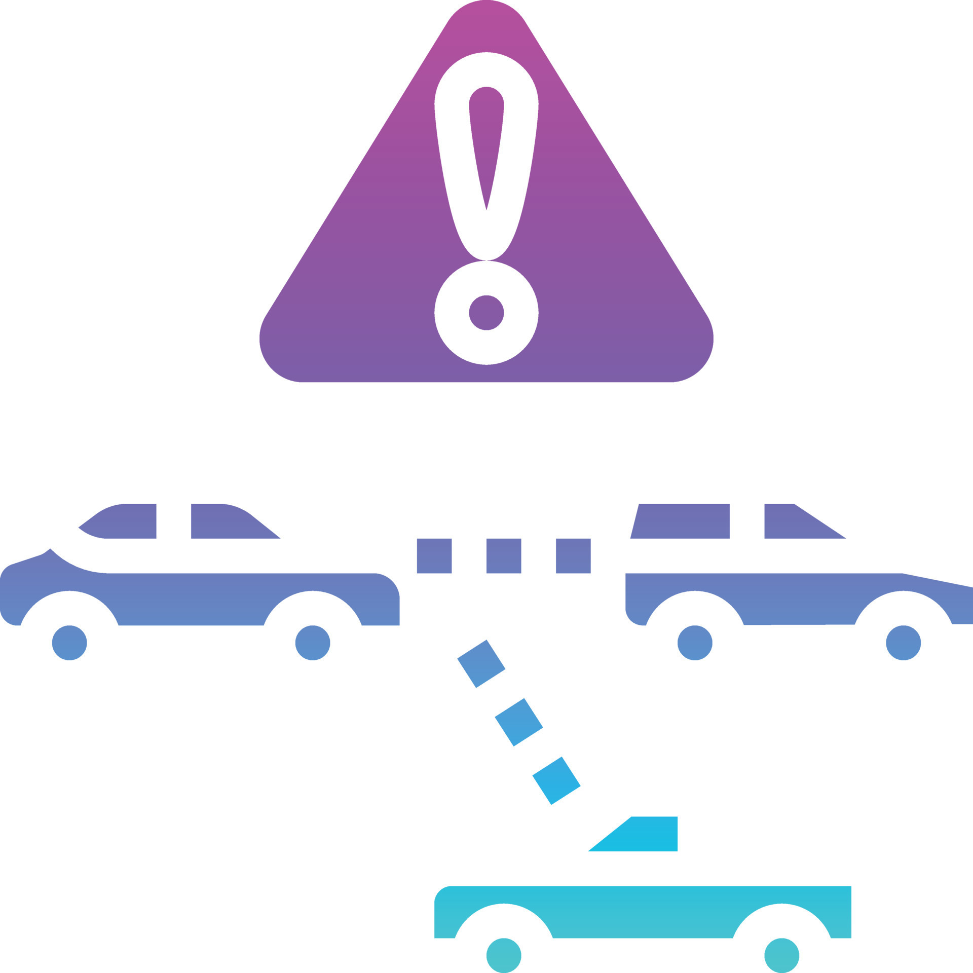Collision Avoidance Warning Ai Artificial Intelligence Solid Gradient Icon 14349583 Vector Art