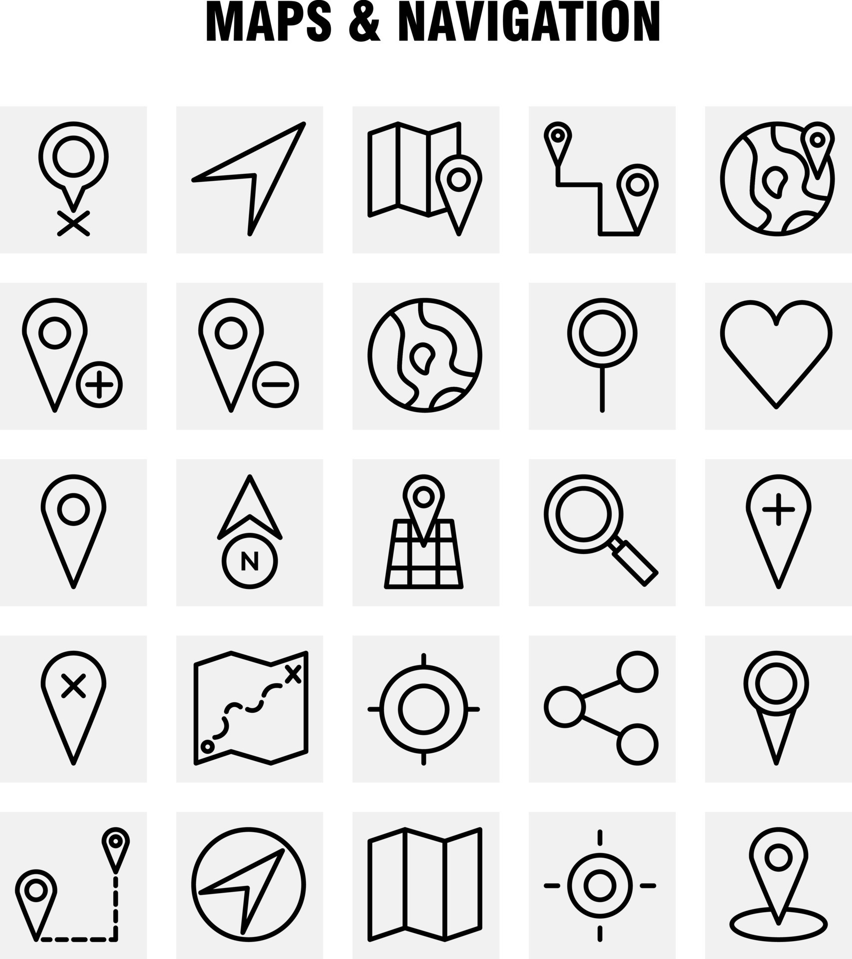 Maps And Navigation Line Icon Pack For Designers And Developers Icons Of Gps Delete Map Maps