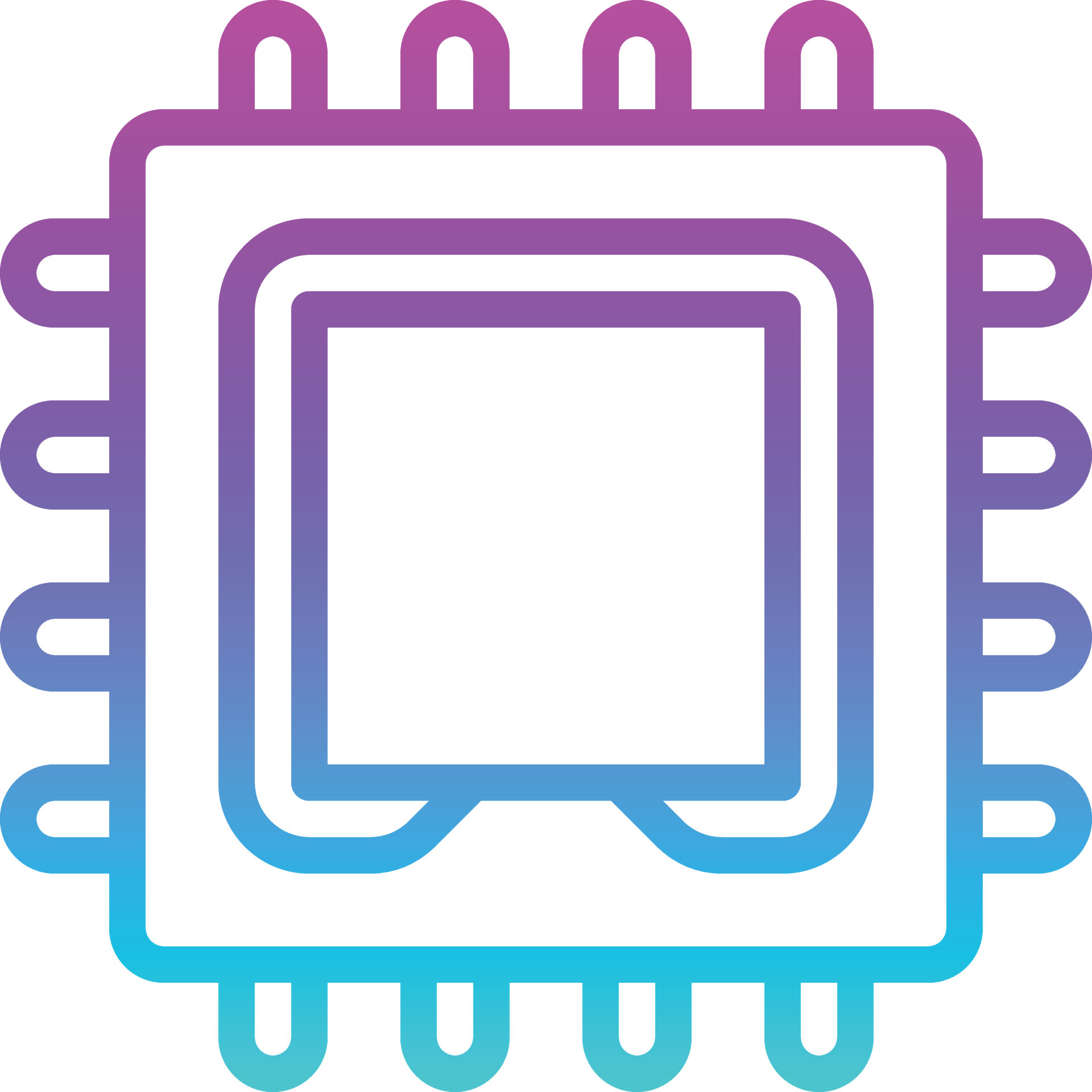 processor cpu card computer accessory - gradient icon 14352536 Vector ...