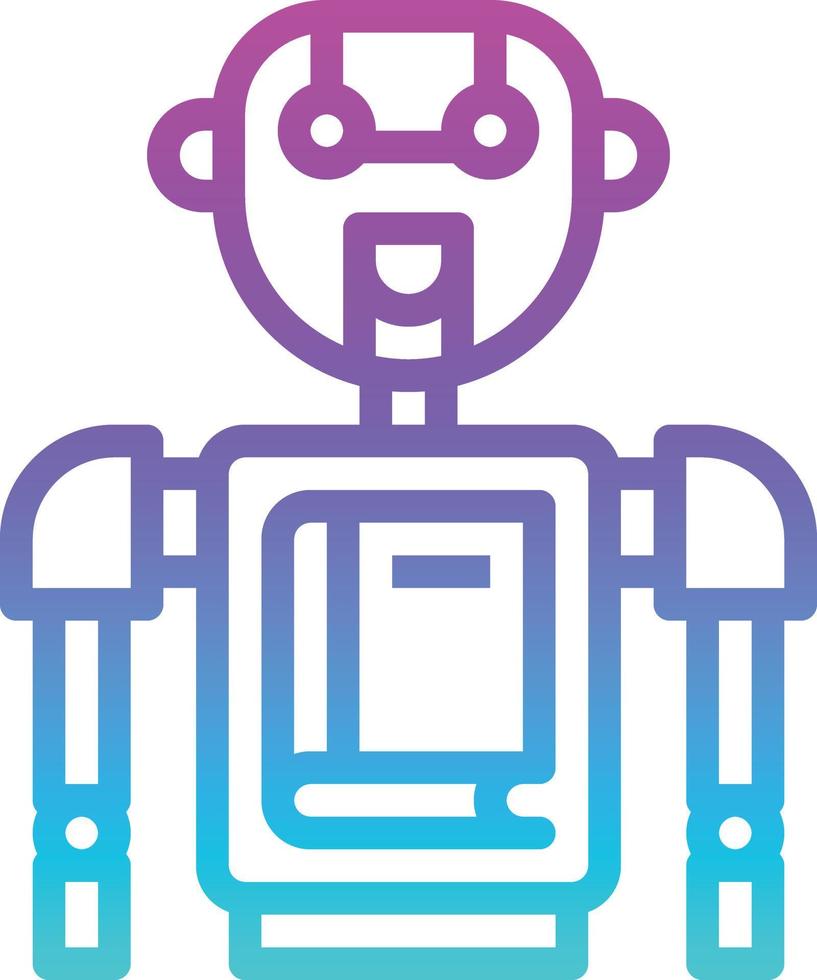 library robot ai artificial intelligence - gradient icon 14352583 ...