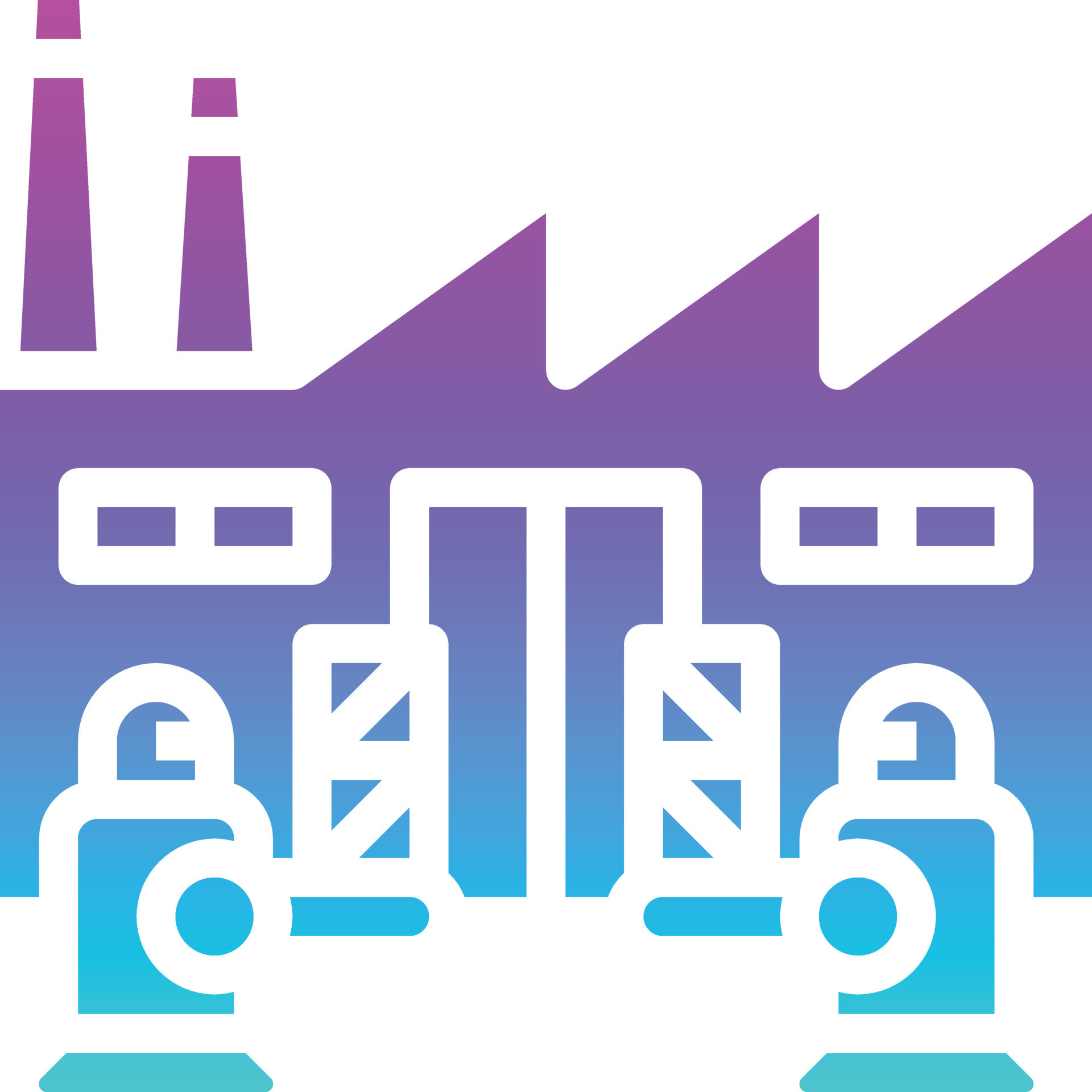 factory robots ai artificial intelligence - solid gradient icon ...