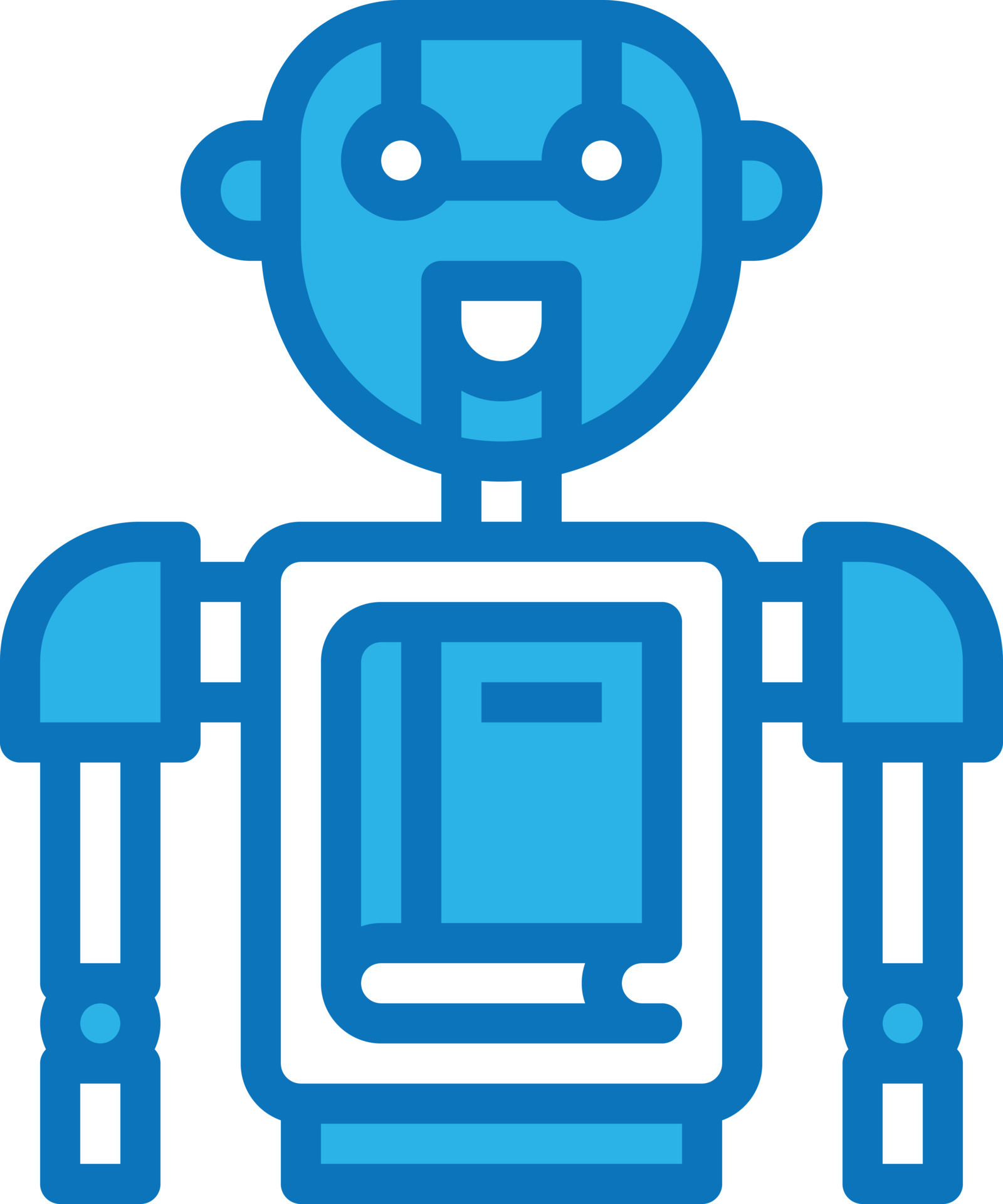 Library Robot Ai Artificial Intelligence Blue Icon 14353489 Vector