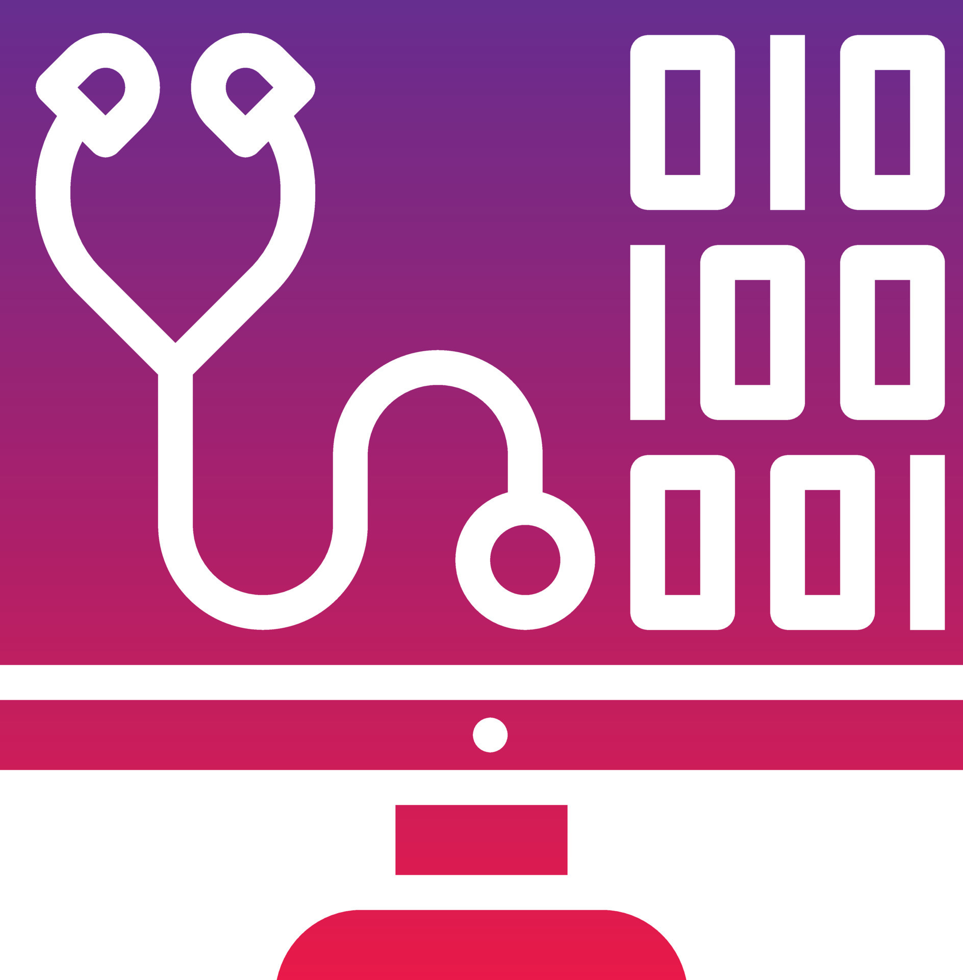 health care computer ai artificial intelligence - solid gradient icon ...