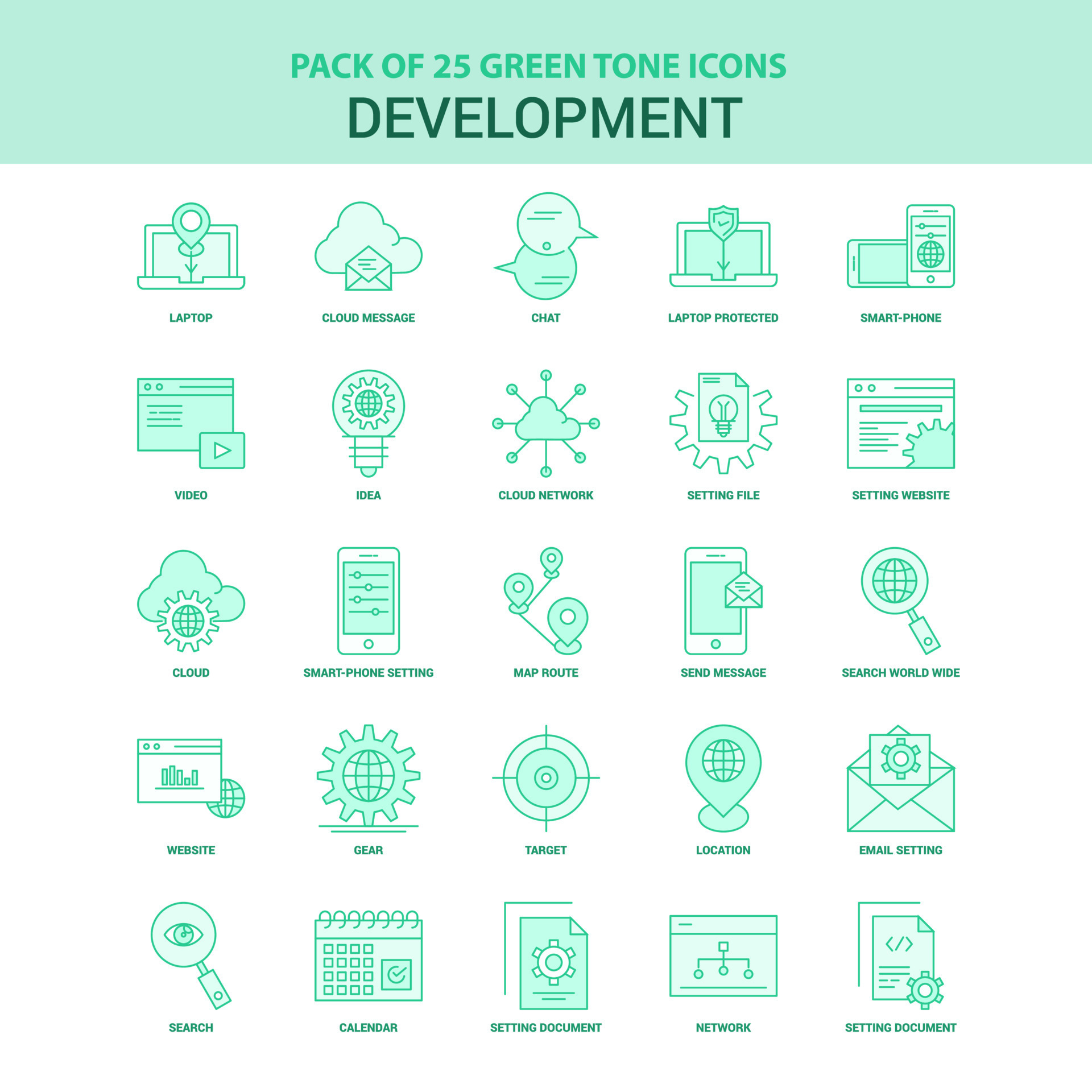 25 Green Development Icon set 14353785 Vector Art at Vecteezy