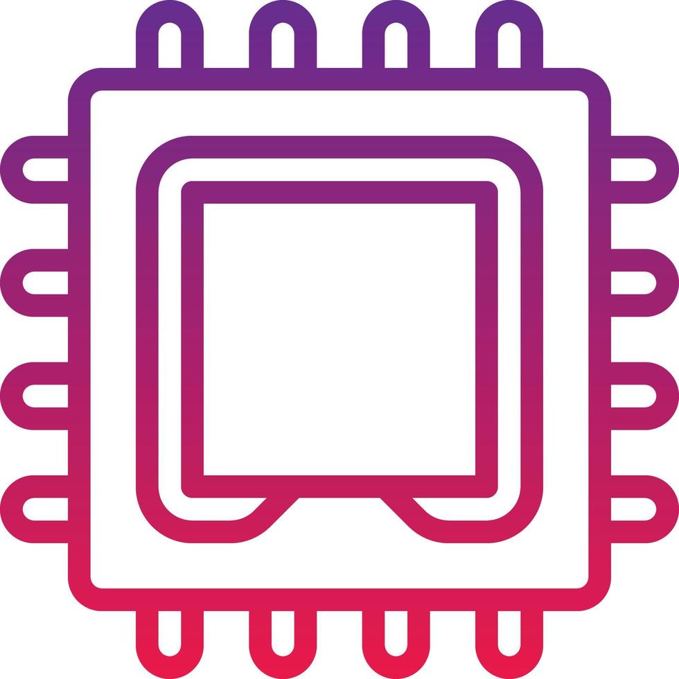 processor cpu card computer accessory - gradient icon 14354697 Vector ...