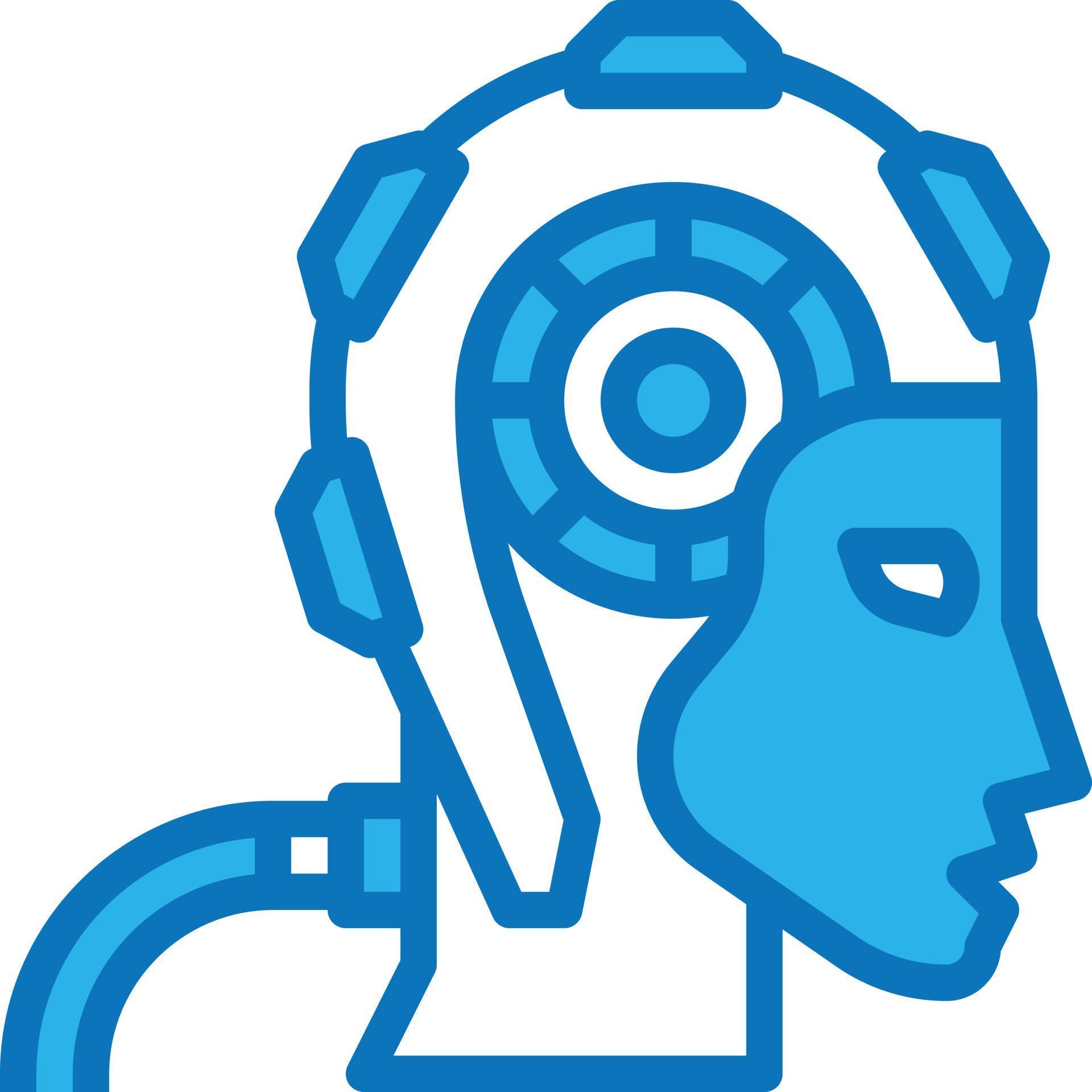 android robot ai artificial intelligence - blue icon 14354705 Vector ...