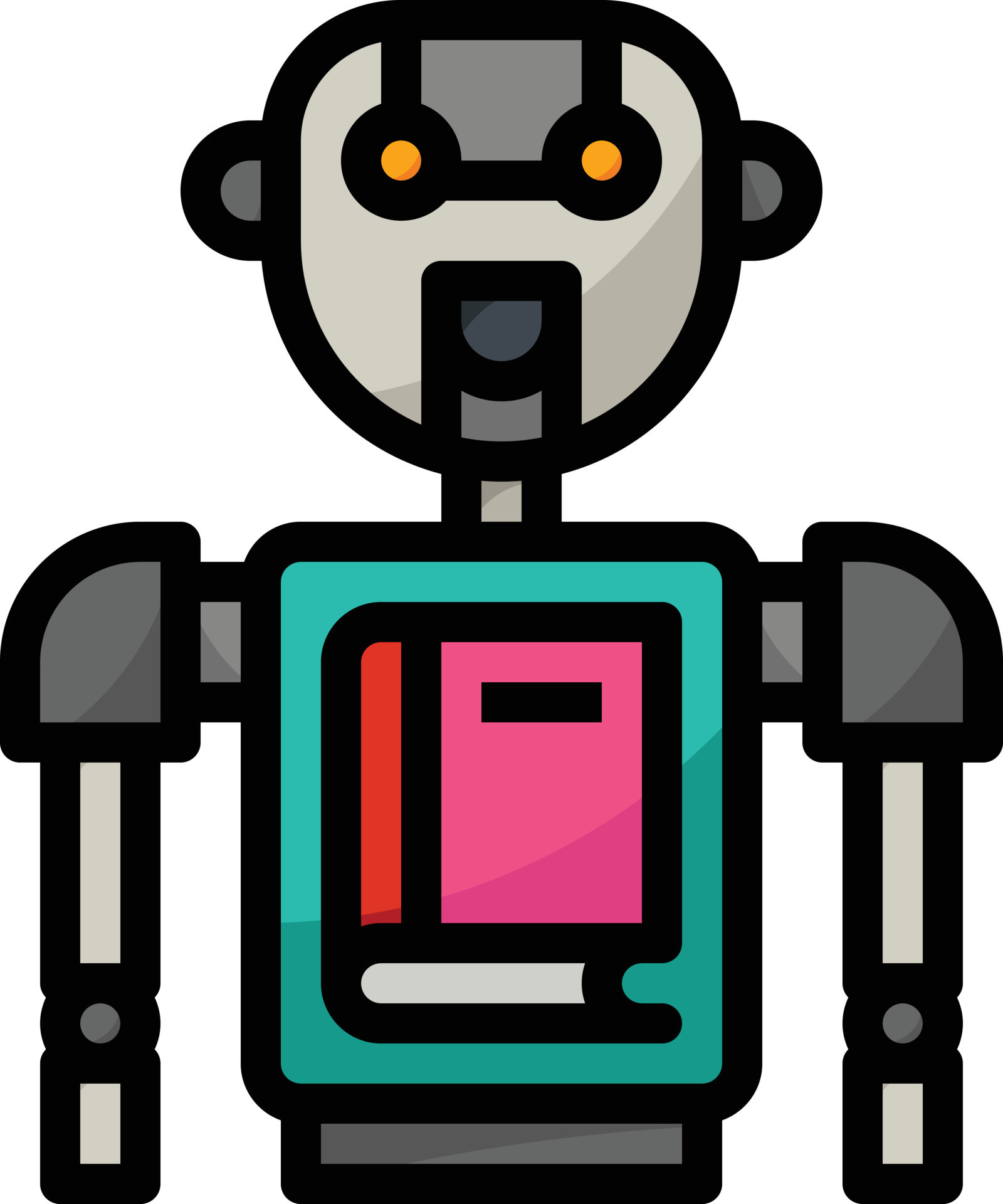 library robot ai artificial intelligence - filled outline icon 14355129 ...