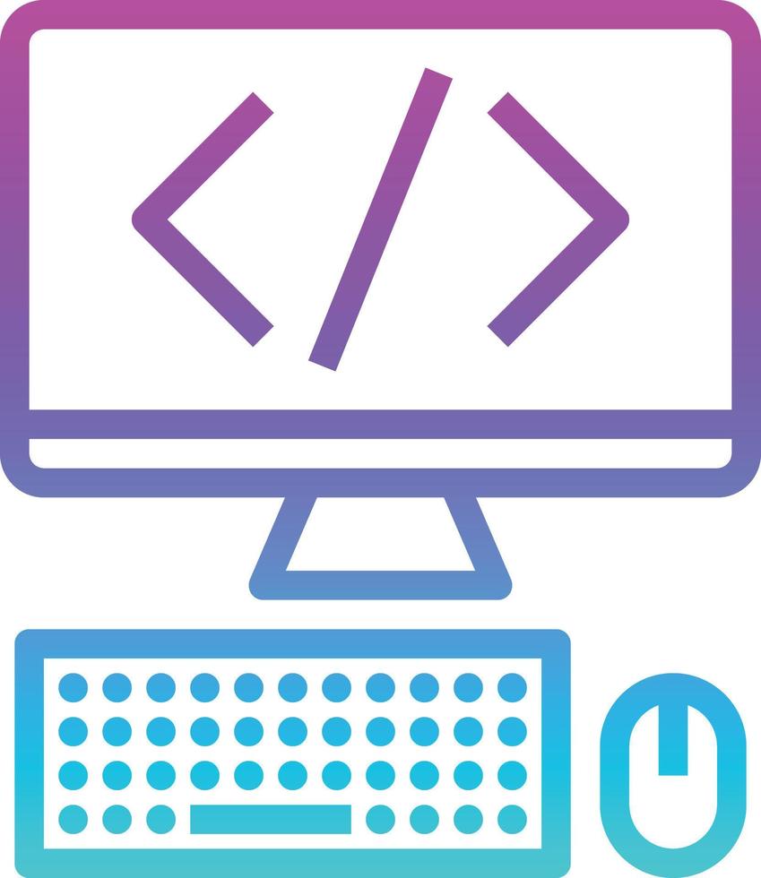 coding computer keyboard mouse creative - gradient icon 14355351 Vector ...
