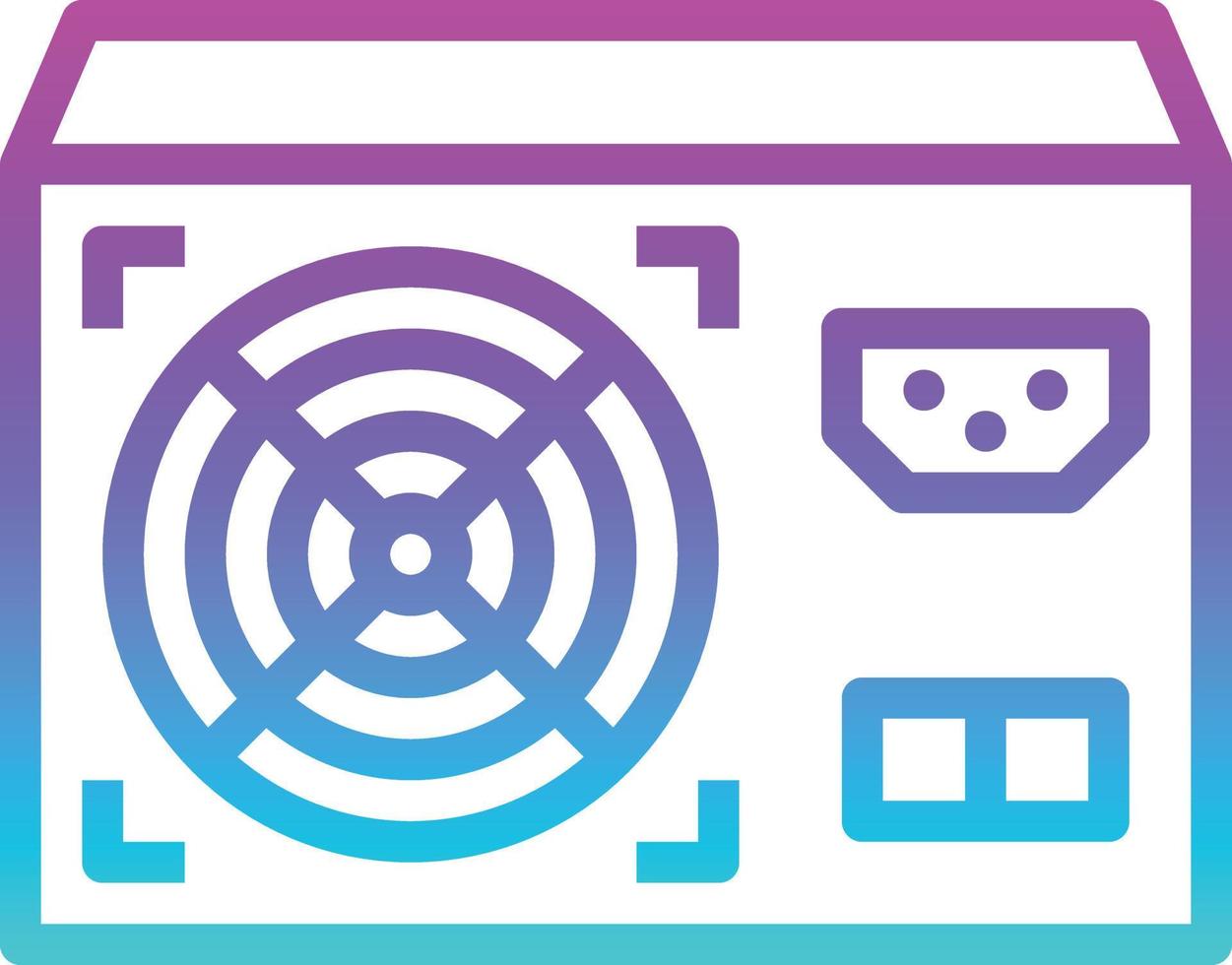 power supply source computer accessory - gradient icon 14355562 Vector ...