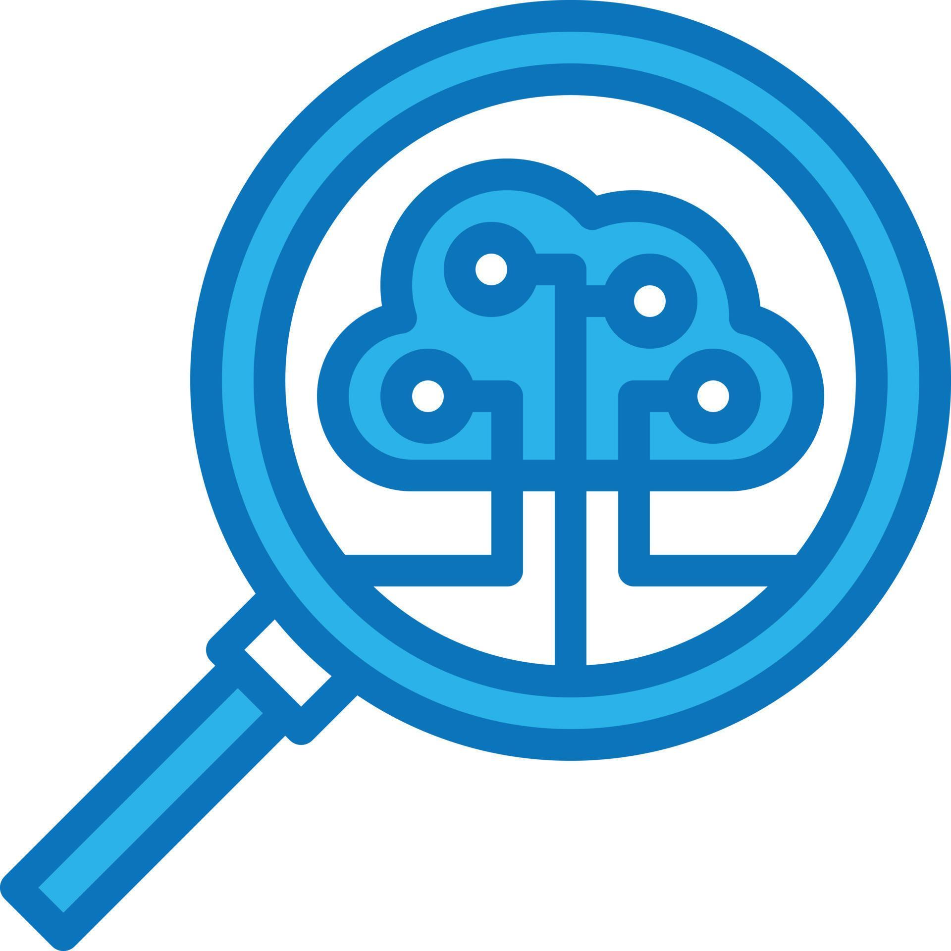 search algorithm ai artificial intelligence - blue icon 14355573 Vector ...