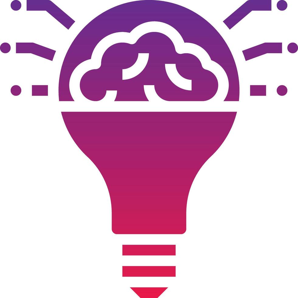 researching lighting ai artificial intelligence - solid gradient icon ...
