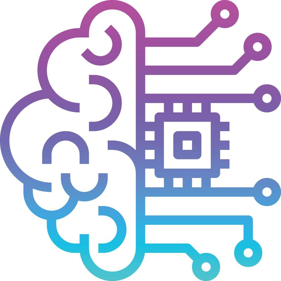 ai brain relate link creative connect - gradient icon 14356789 Vector ...