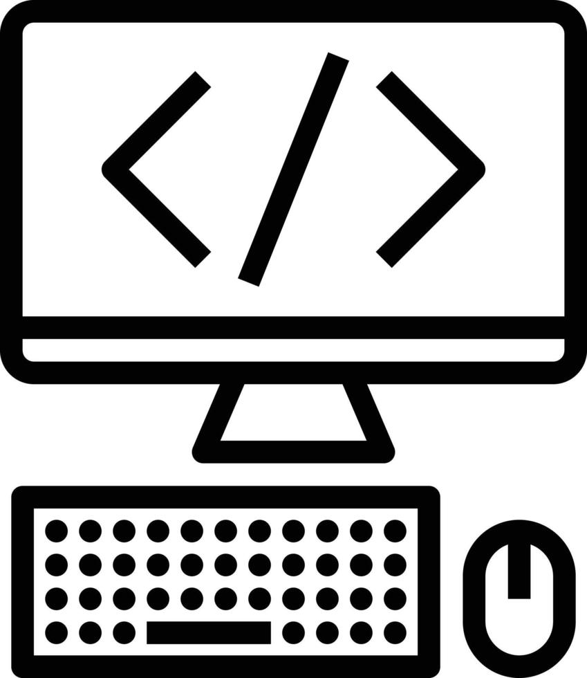 Coding Computer Keyboard Mouse Creative Outline Icon 14356946 Vector Art At Vecteezy