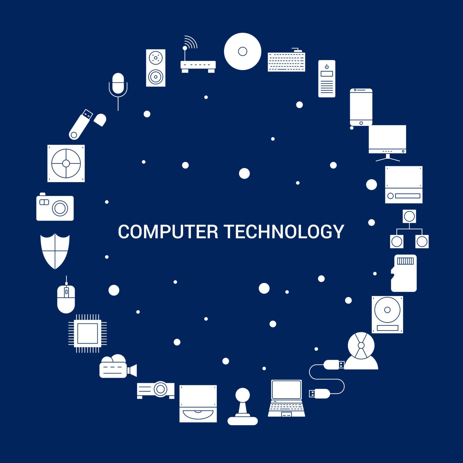 Creative Computer Technology icon Background 14357736 Vector Art at ...