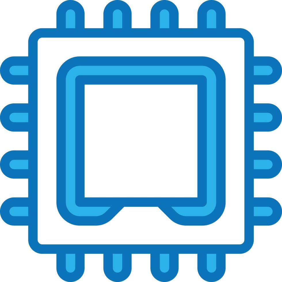 processor cpu card computer accessory - blue icon 14358465 Vector Art ...