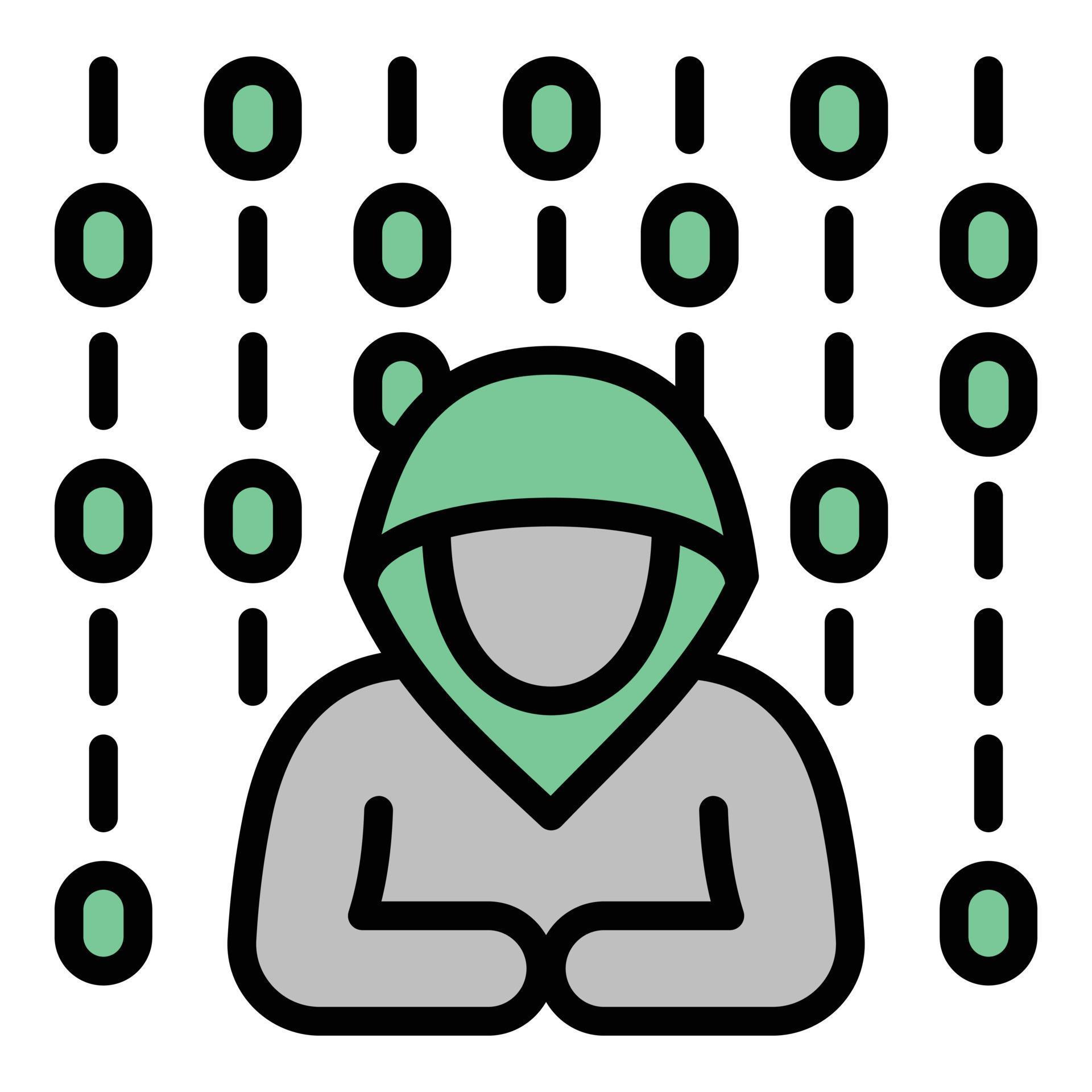 Digital Hacker Icon Outline Vector Data Internet 14359178 Vector Art At Vecteezy