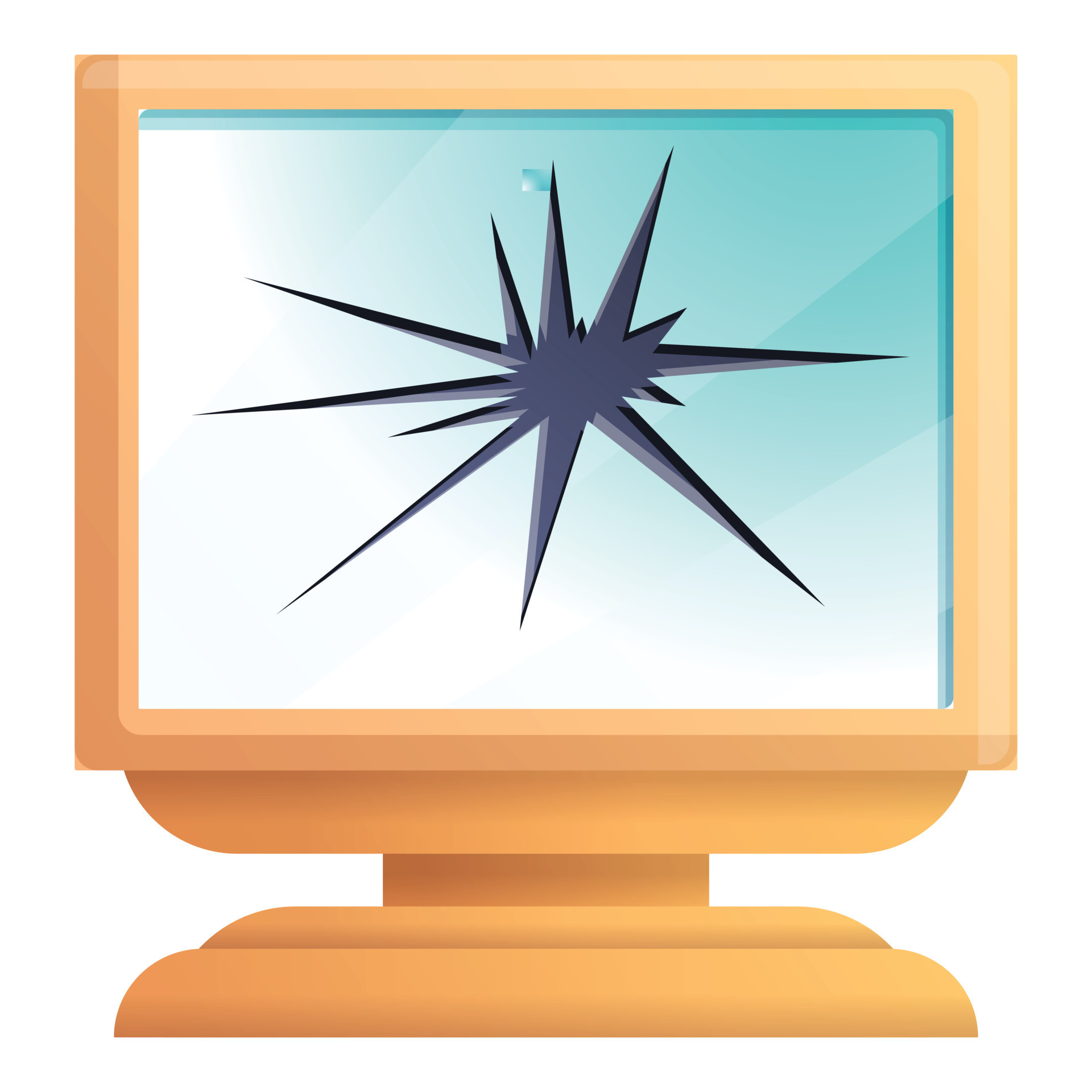 Broken computer monitor icon, cartoon style 14359535 Vector Art at Vecteezy