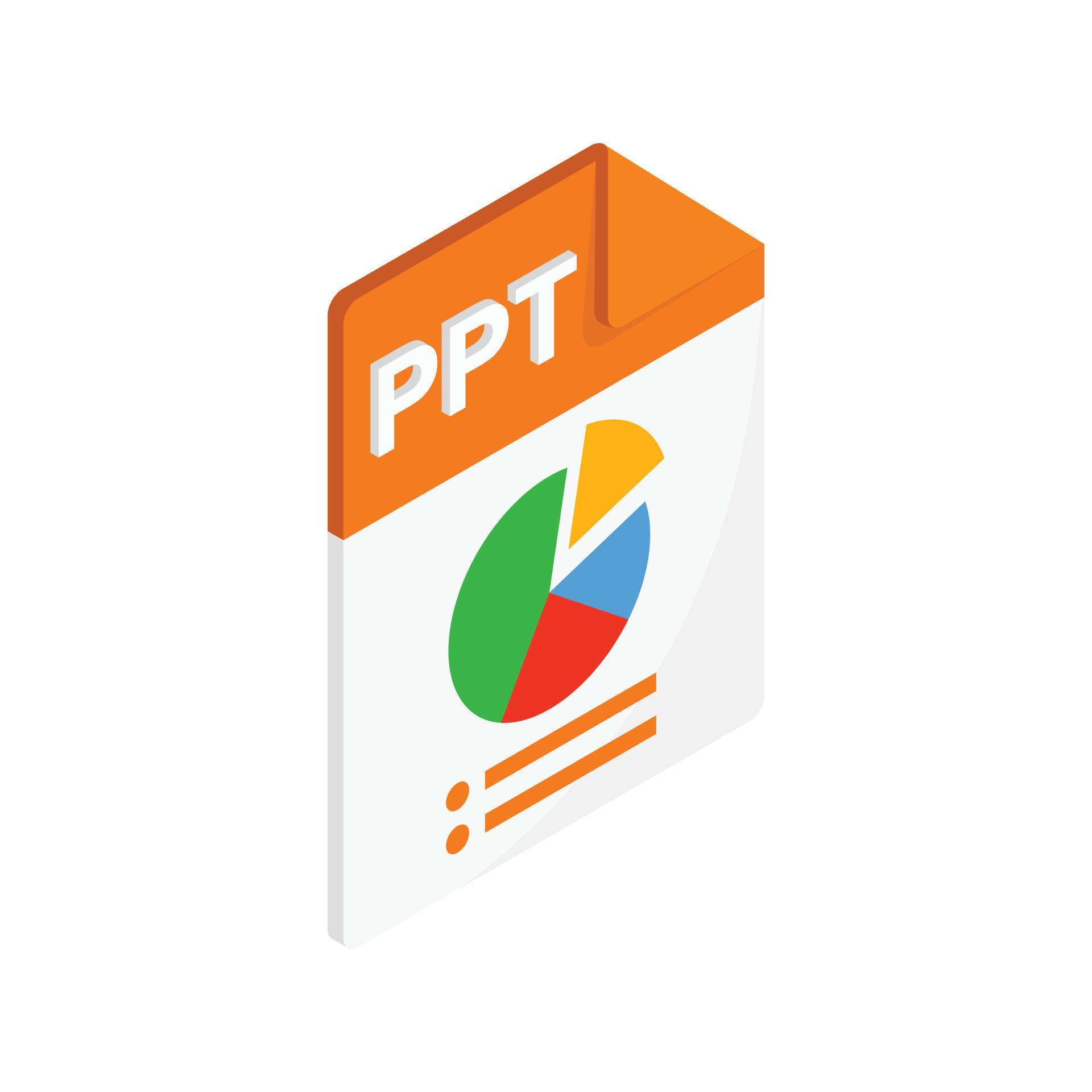 PPT extension text file icon, isometric 3d style 14359872 Vector Art at ...