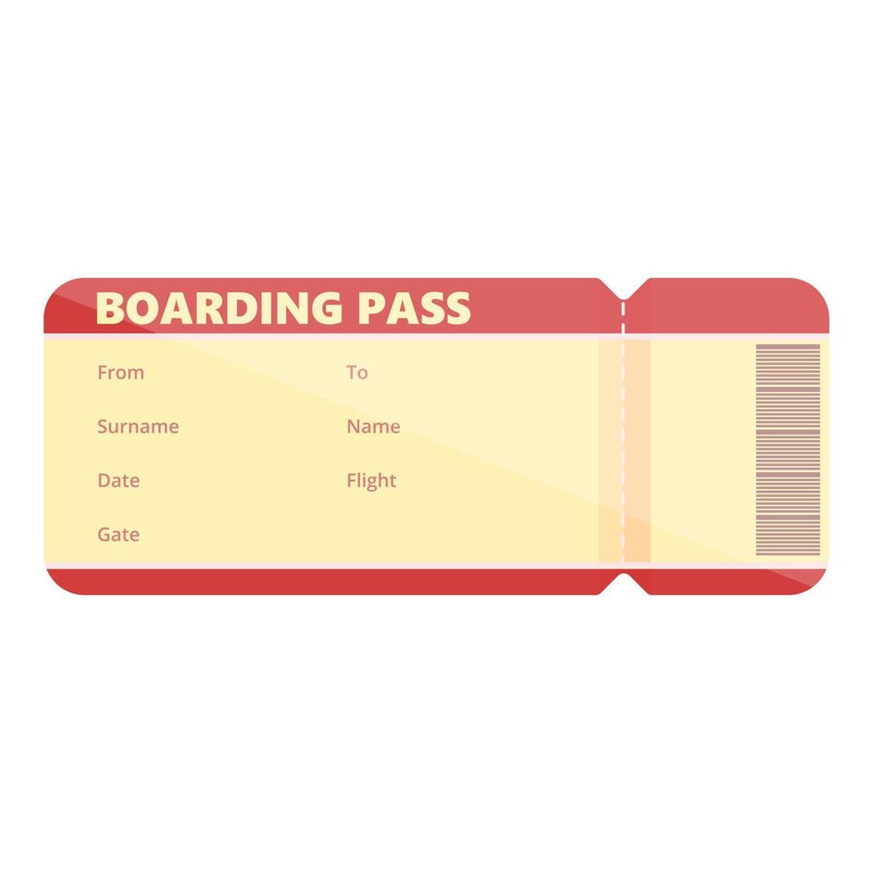 Fly Boarding Pass Icon Cartoon Style 14360074 Vector Art At Vecteezy