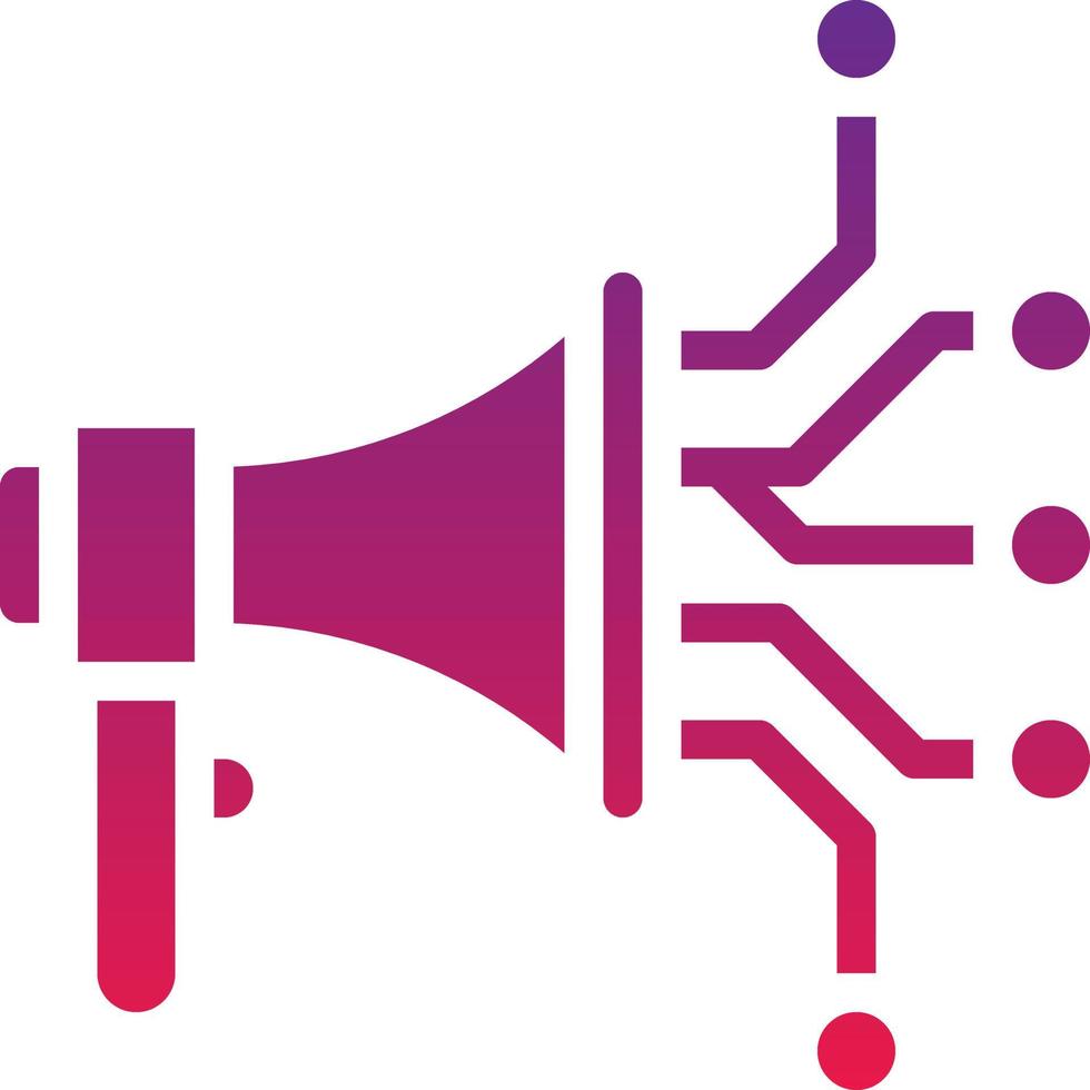 marketing promotion ai artificial intelligence - solid gradient icon ...