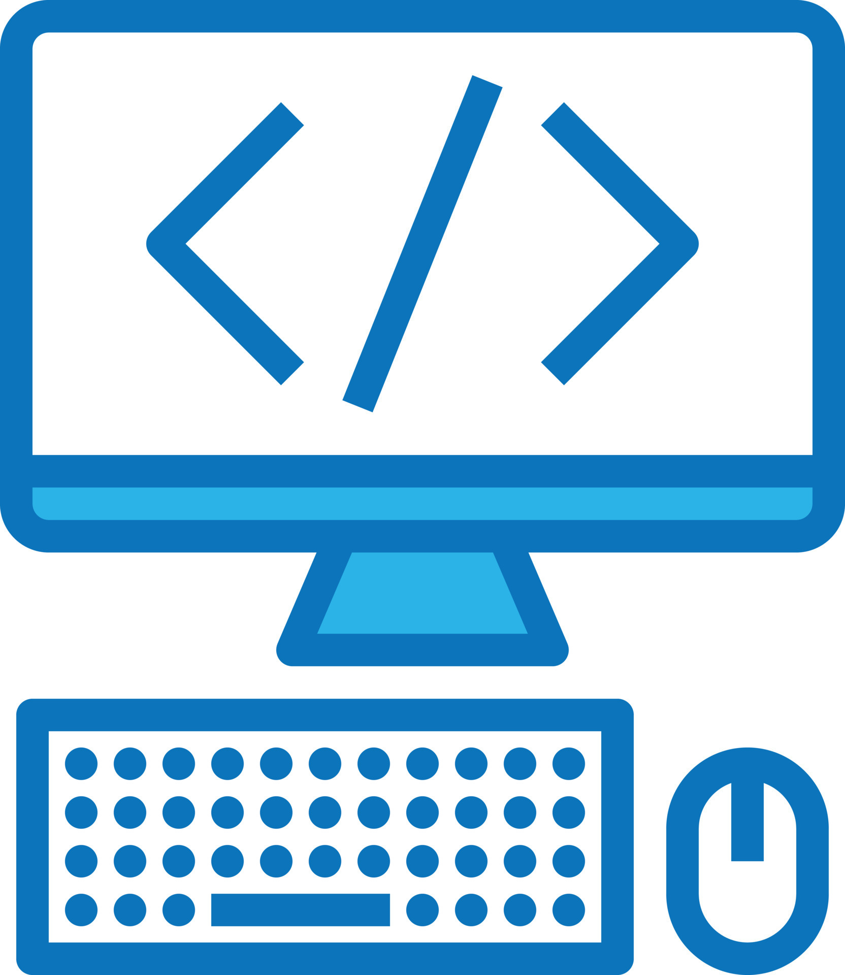 Coding Computer Keyboard Mouse Creative Blue Icon 14362518 Vector Art