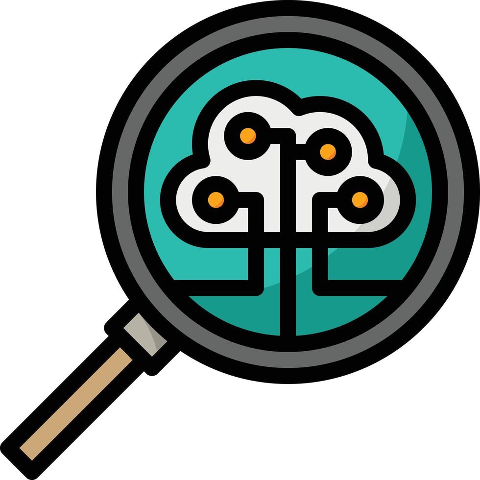 search algorithm ai artificial intelligence - filled outline icon ...