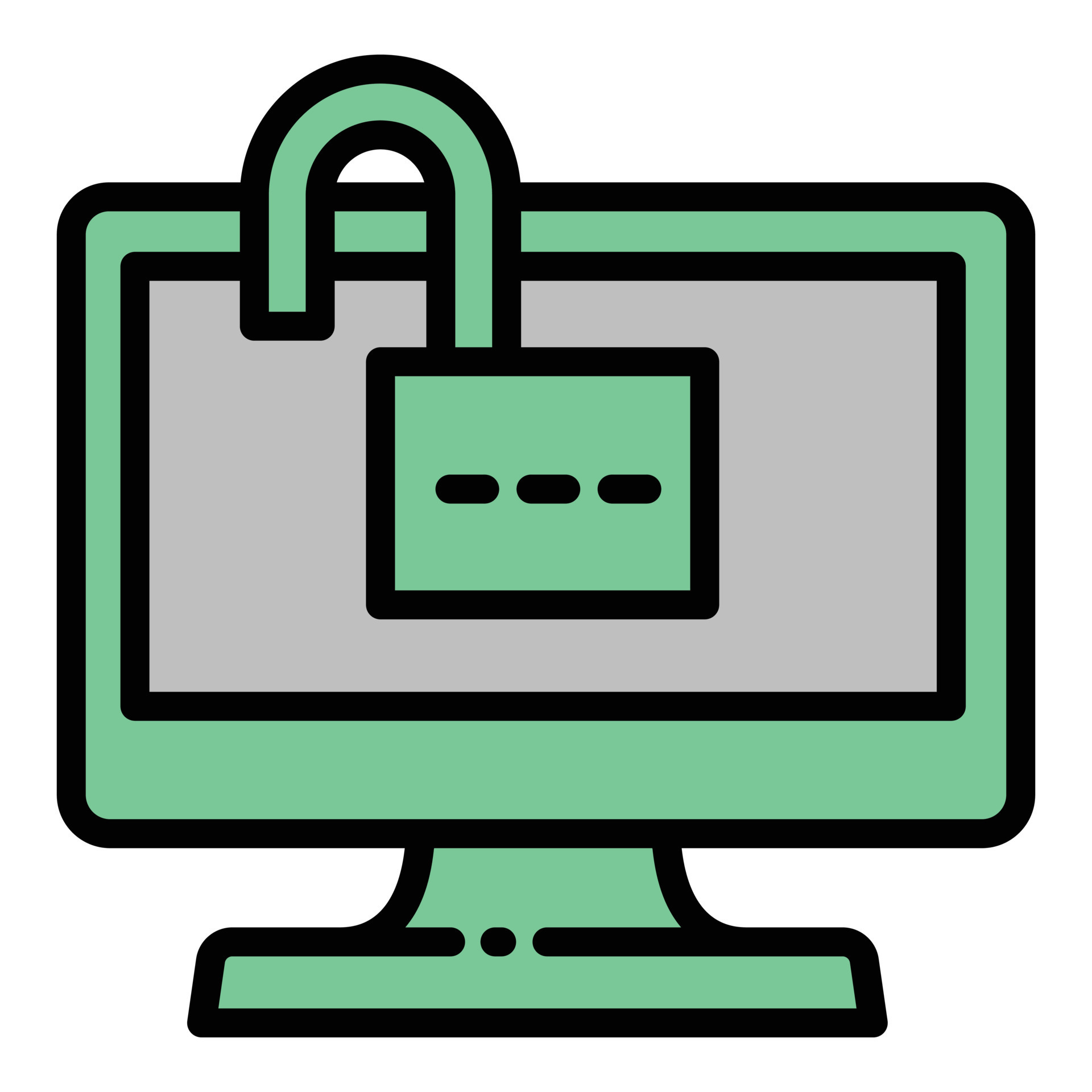Unlock computer icon outline vector. Internet data 14364350 Vector Art at Vecteezy
