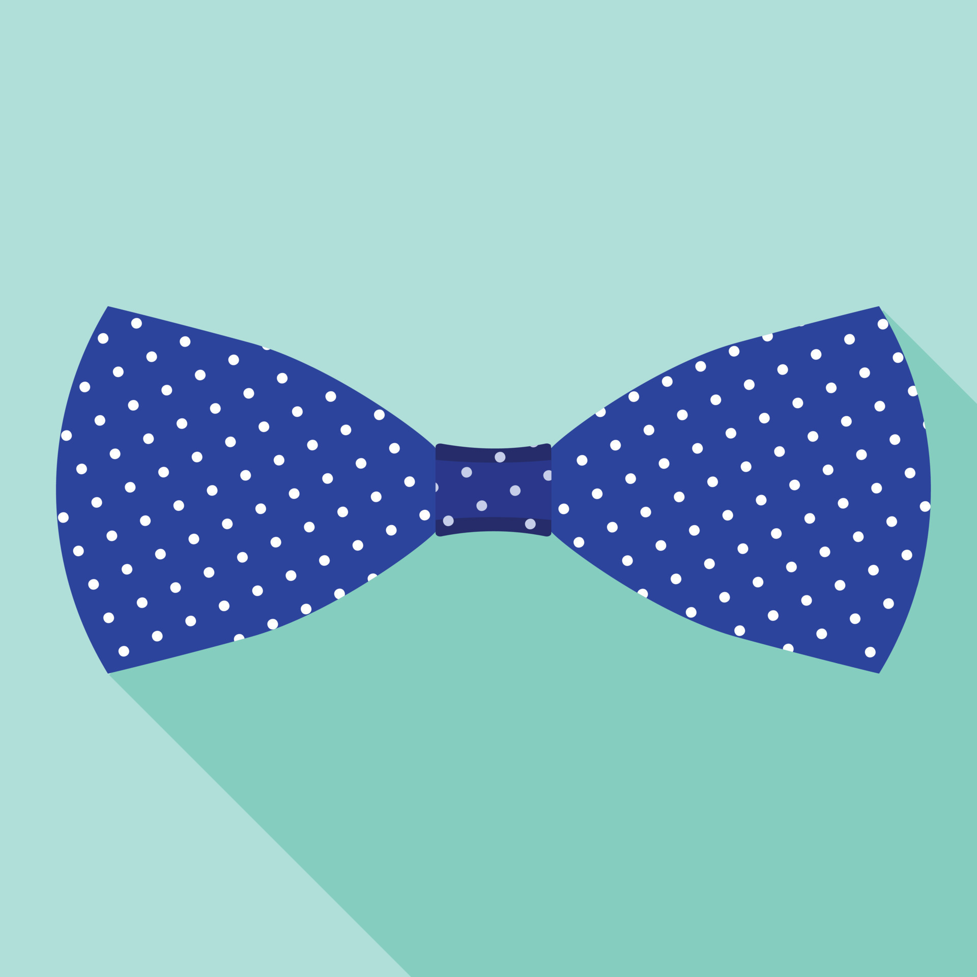 Blue dotted bow tie icon, flat style 14364662 Vector Art at Vecteezy