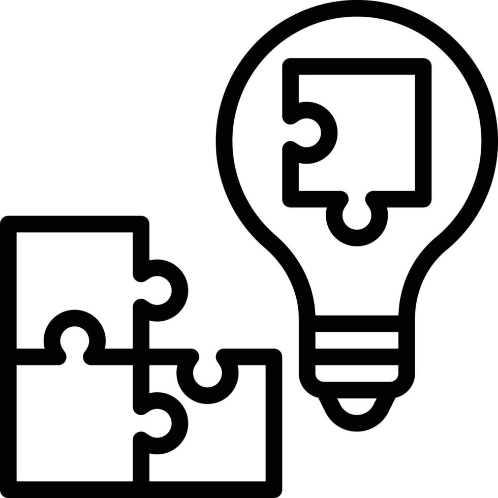 jigsaw creative lightbulb - outline icon 14364923 Vector Art at Vecteezy