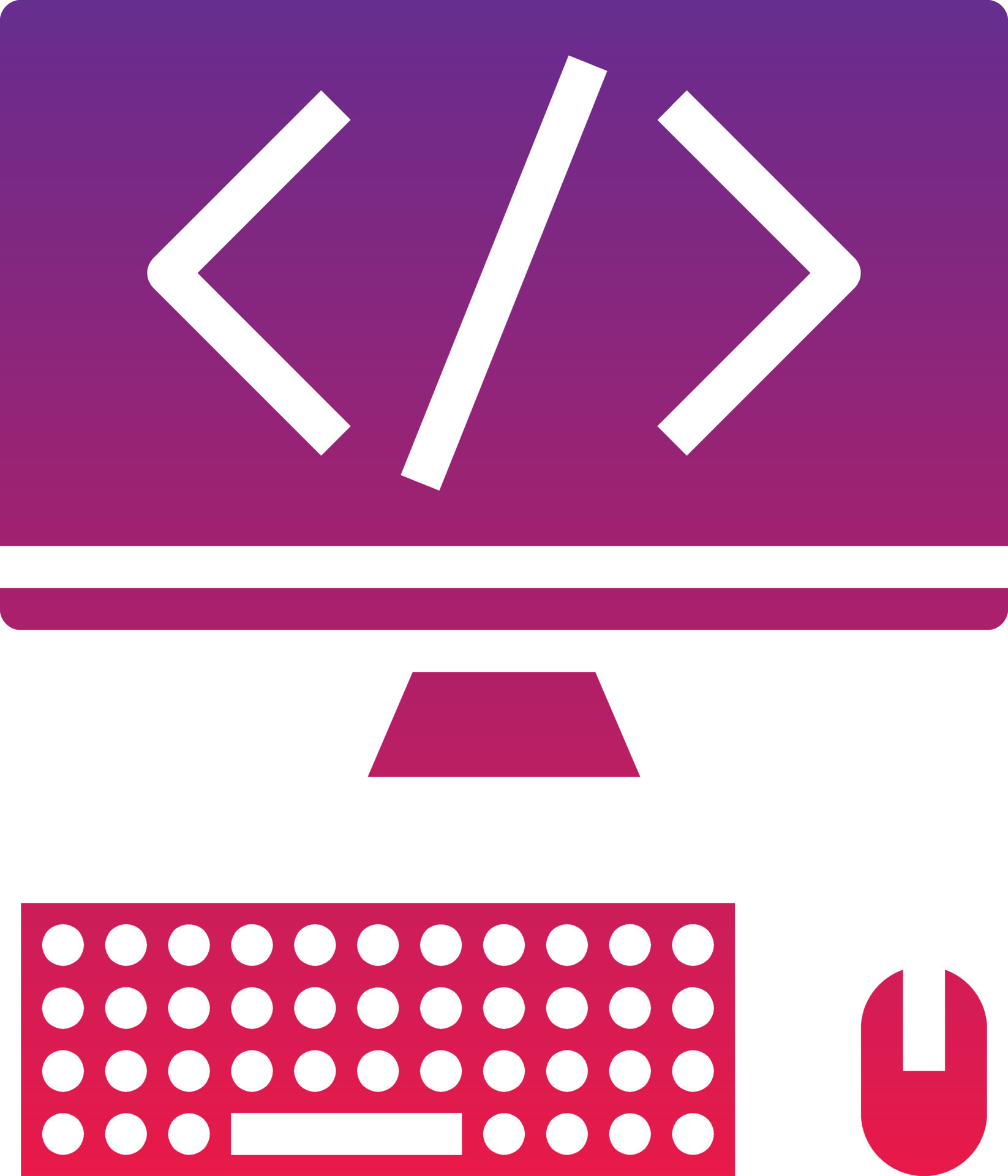 coding computer keyboard mouse creative - solid gradient icon 14364931 ...