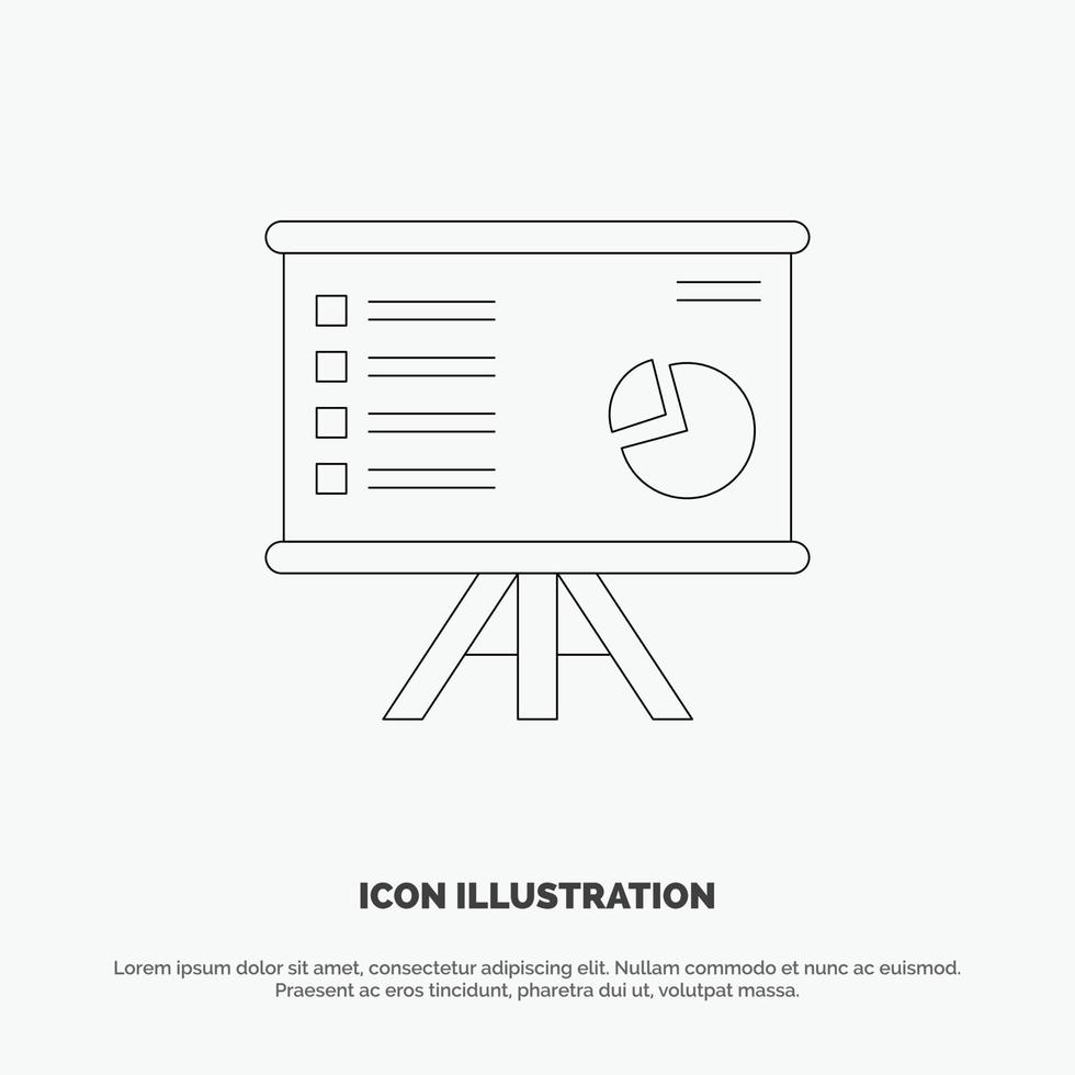 Presentation Analytics Business Chart Graph Marketing Report Line Icon Vector 14366987 Vector ...