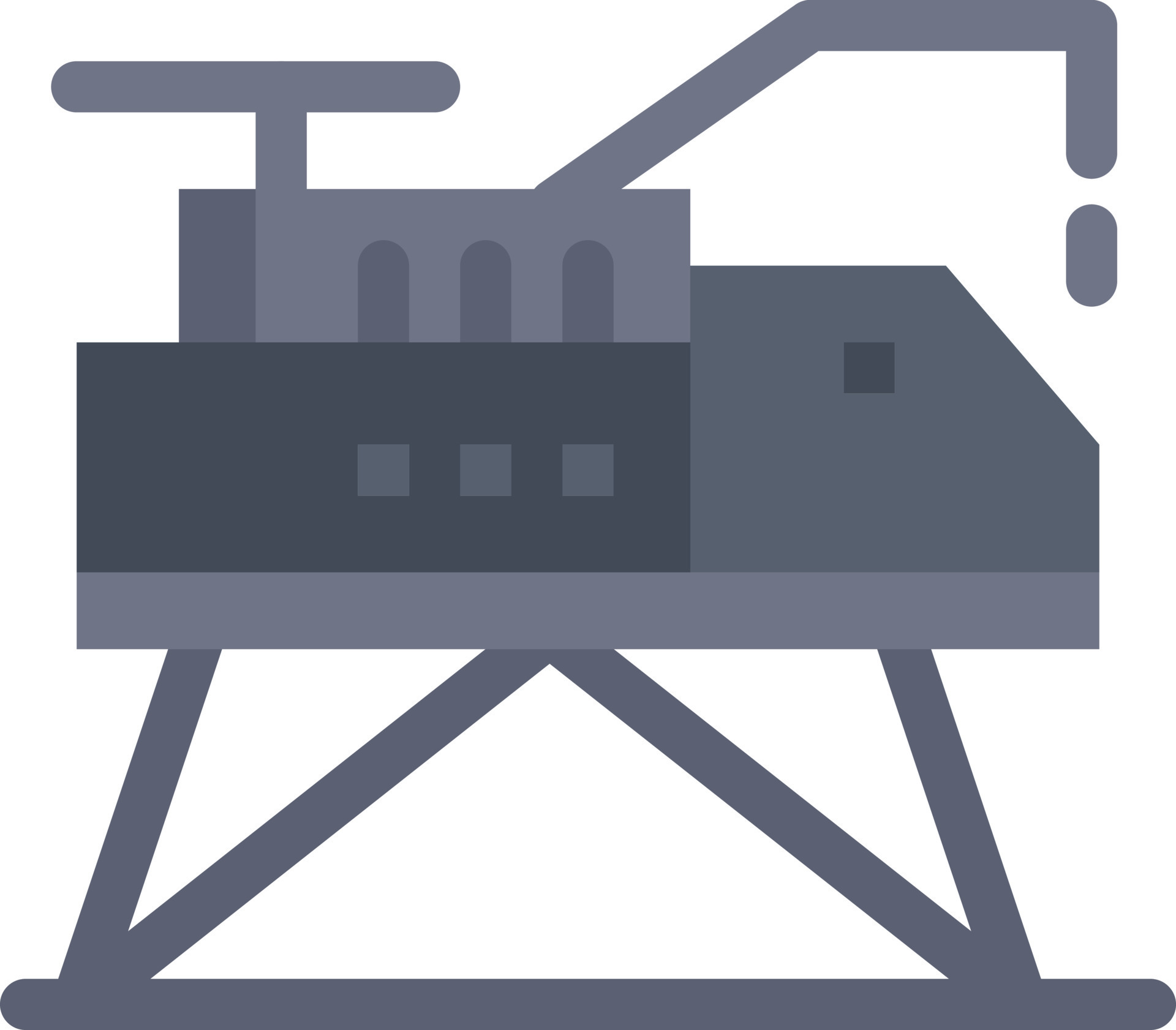 Construction Engineering Laboratory Platform Flat Color Icon Vector
