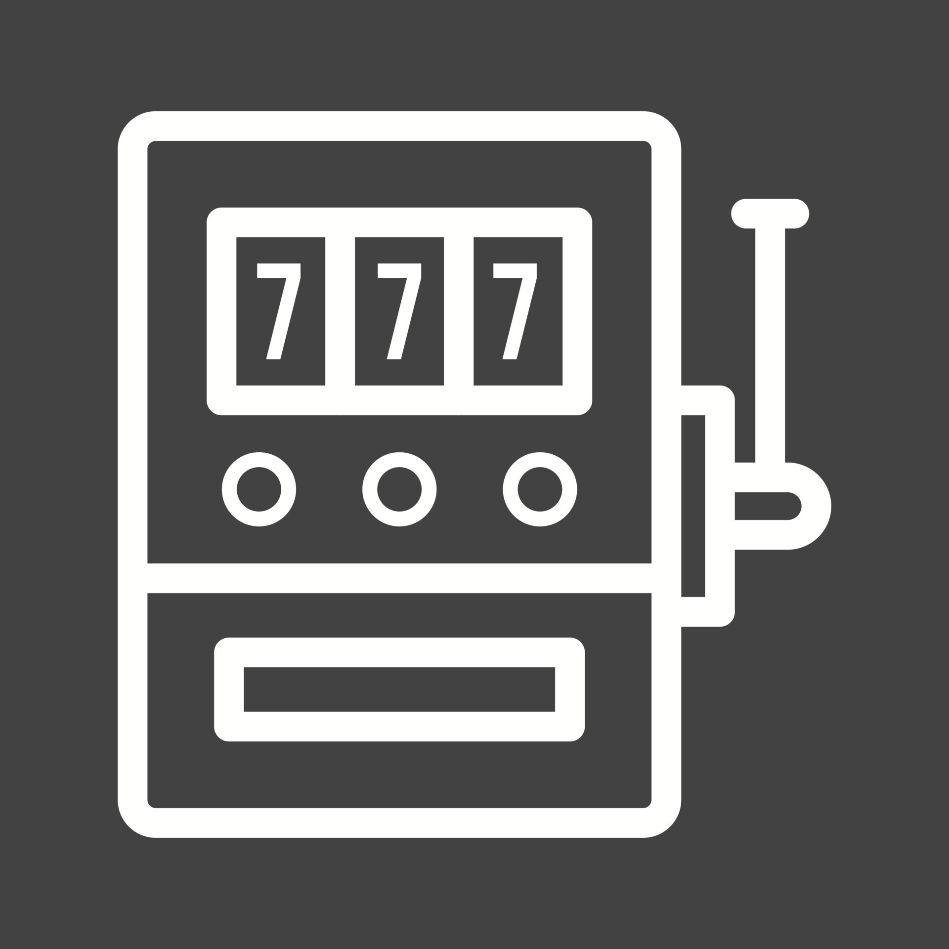 Slot Machine with Sevens Line Inverted Icon 14368004 Vector Art at Vecteezy