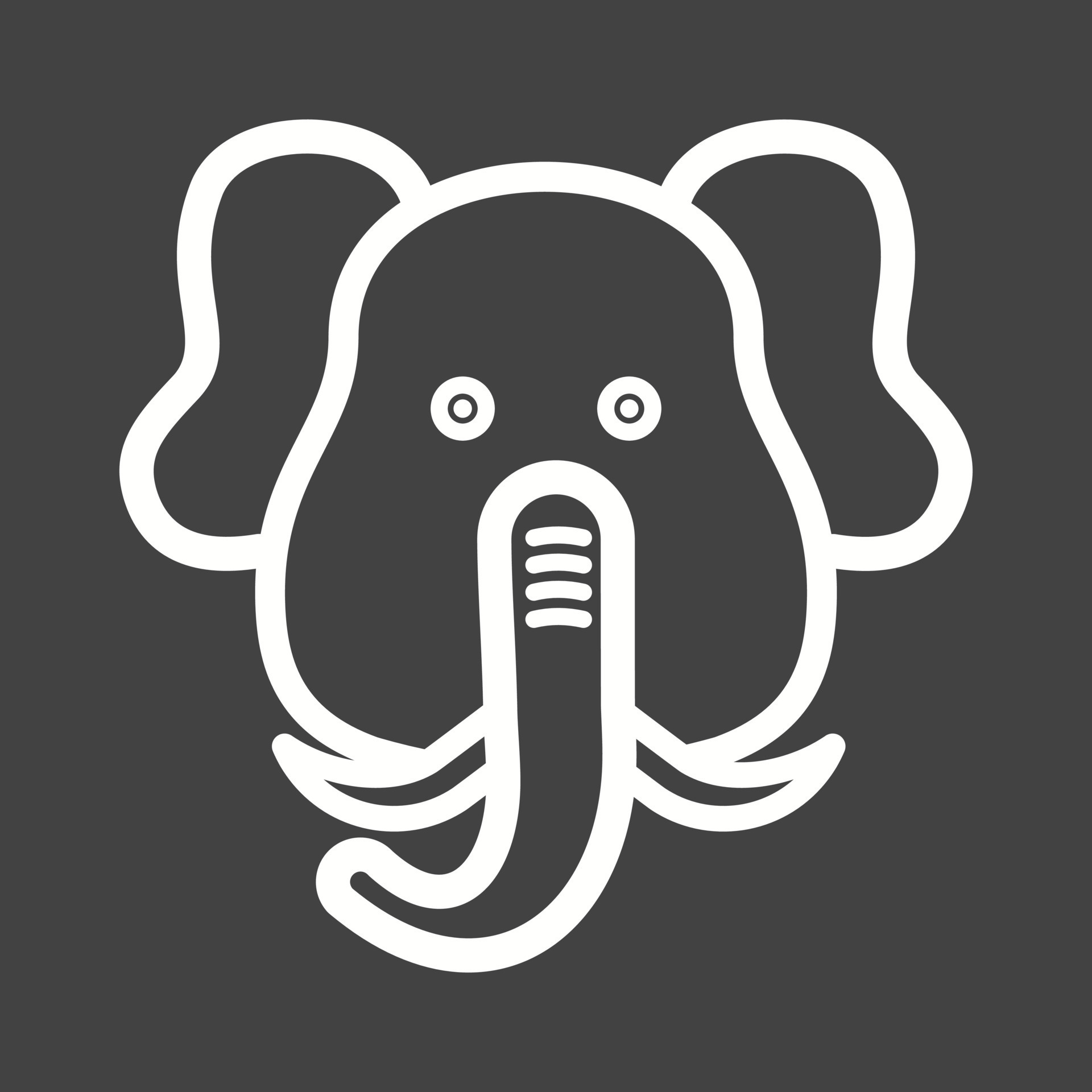Elephant Face Line Inverted Icon 14368112 Vector Art at Vecteezy