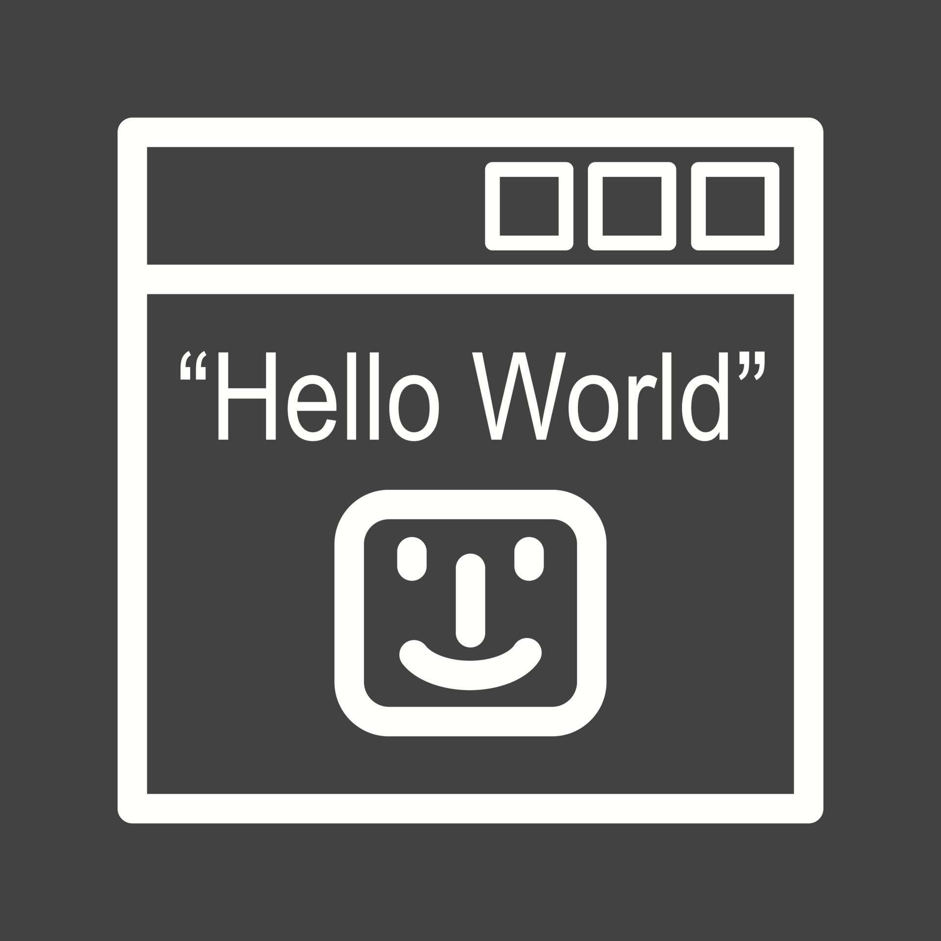 Hello World Program Line Inverted Icon 14368825 Vector Art at Vecteezy