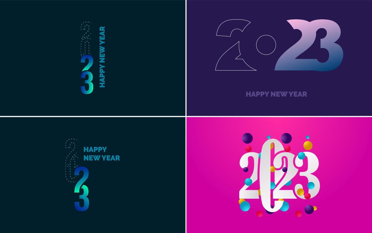 Happy New Year 2023 text design Pack. for Brochure design template. card. banner 14371491 Vector ...