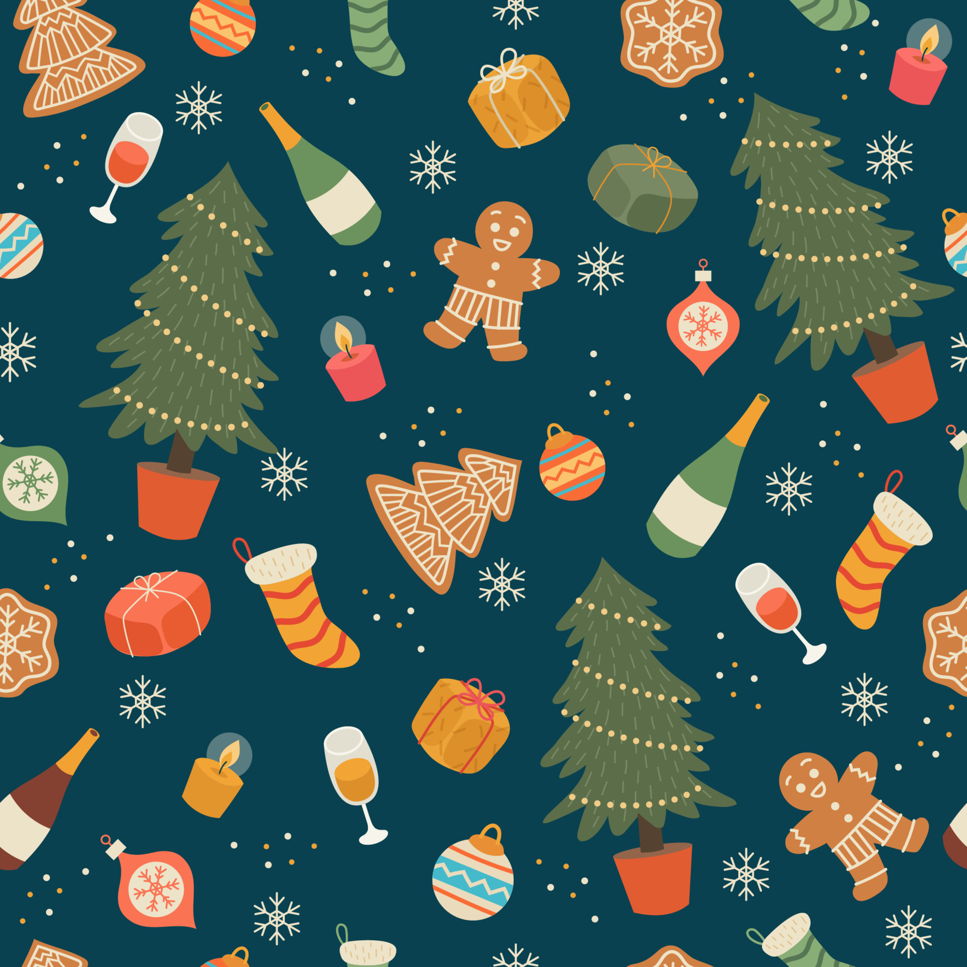 Beautiful Christmas Seamless Pattern 14373185 Vector Art at Vecteezy