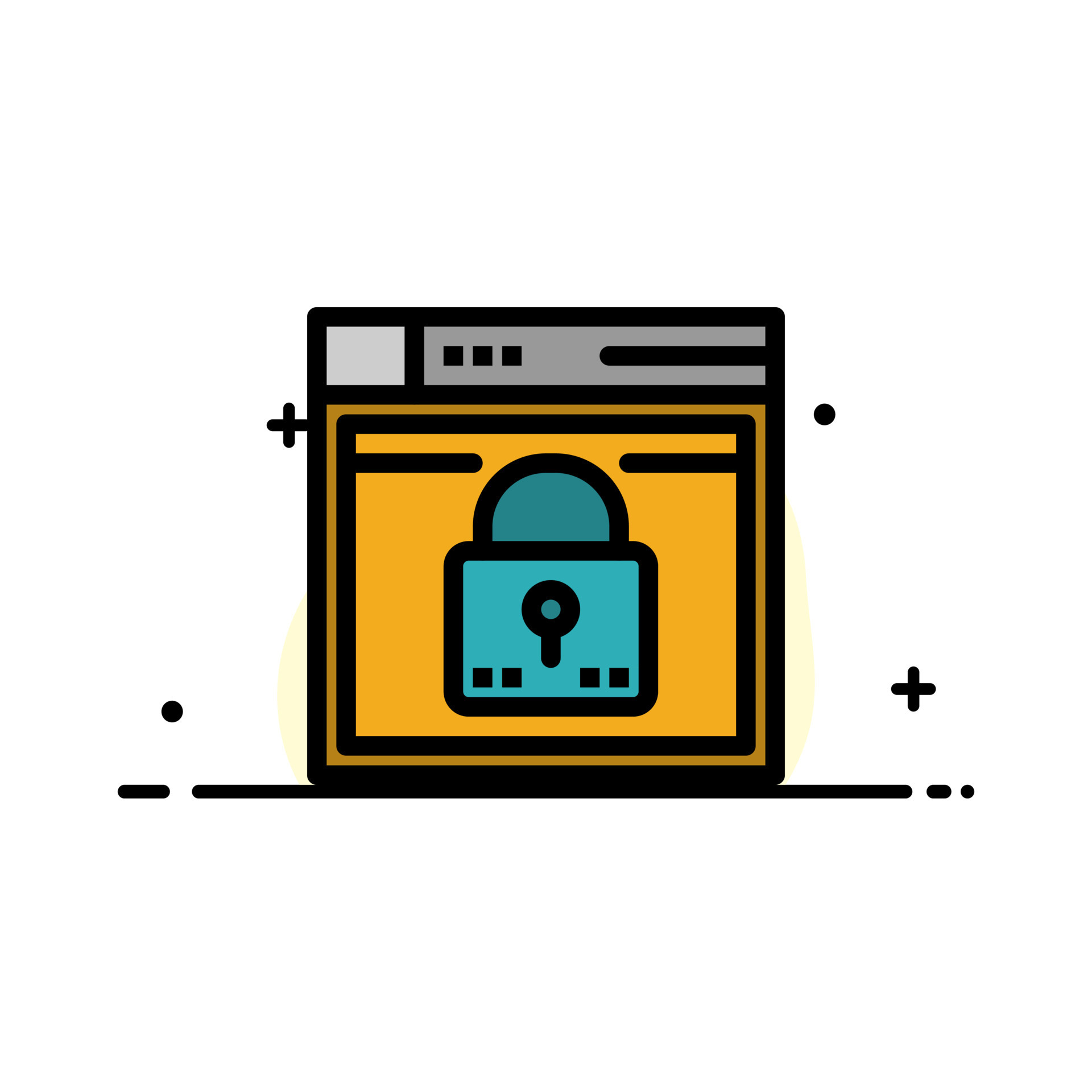 Login Secure Web Layout Password Lock Business Flat Line Filled Icon