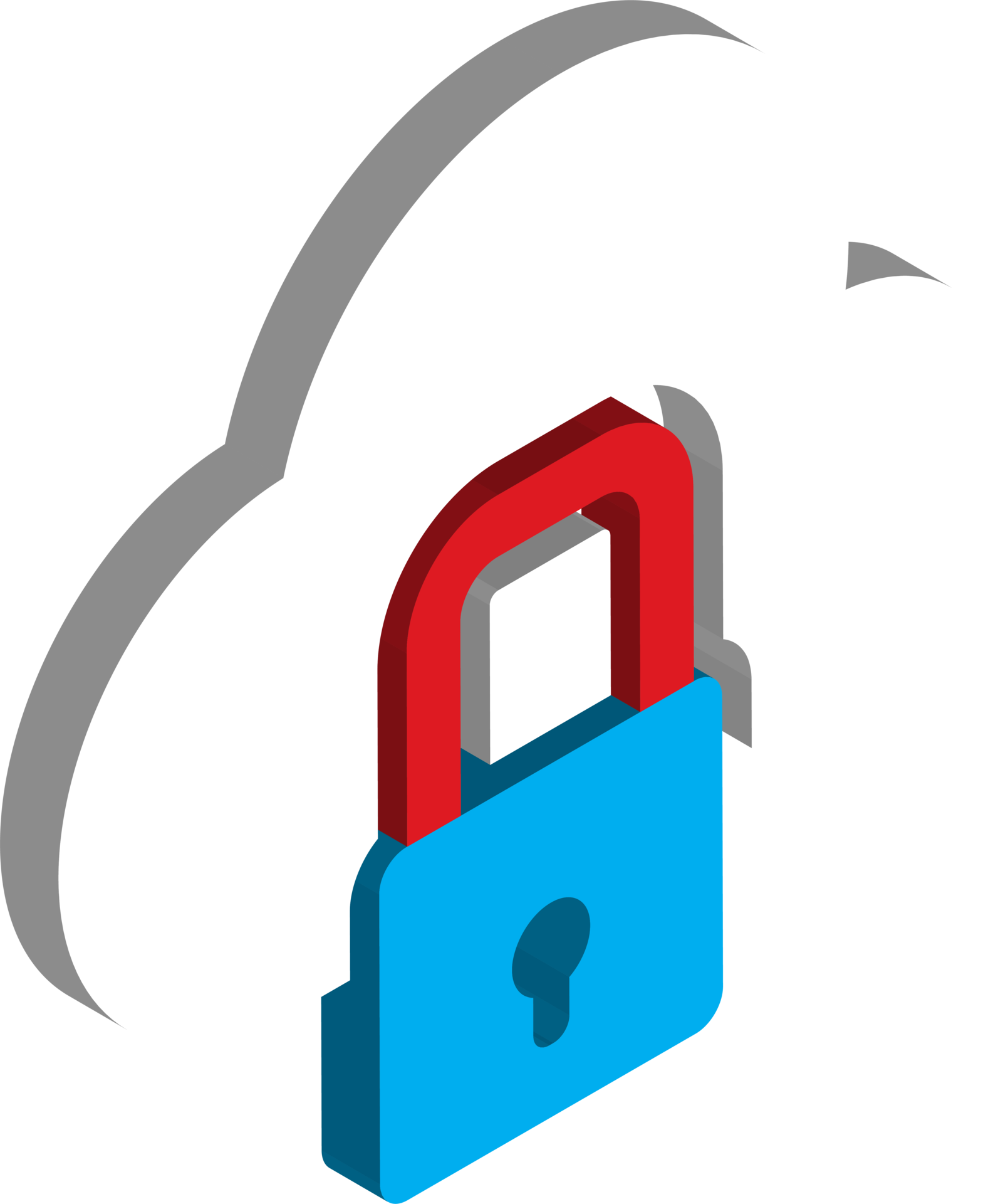 Cloud And Lock Illustration In 3d Isometric Style 14374558 Png