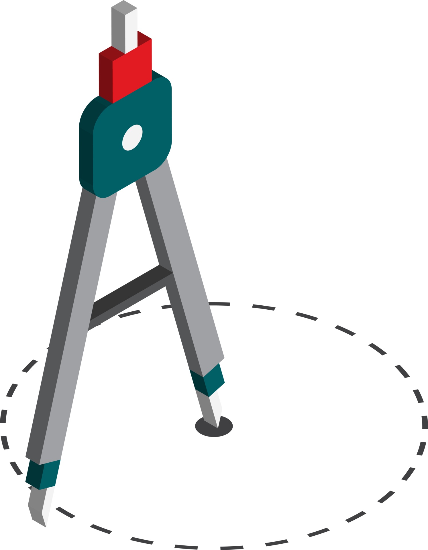 Drafting Compass Illustration In 3d Isometric Style 14375064 Png