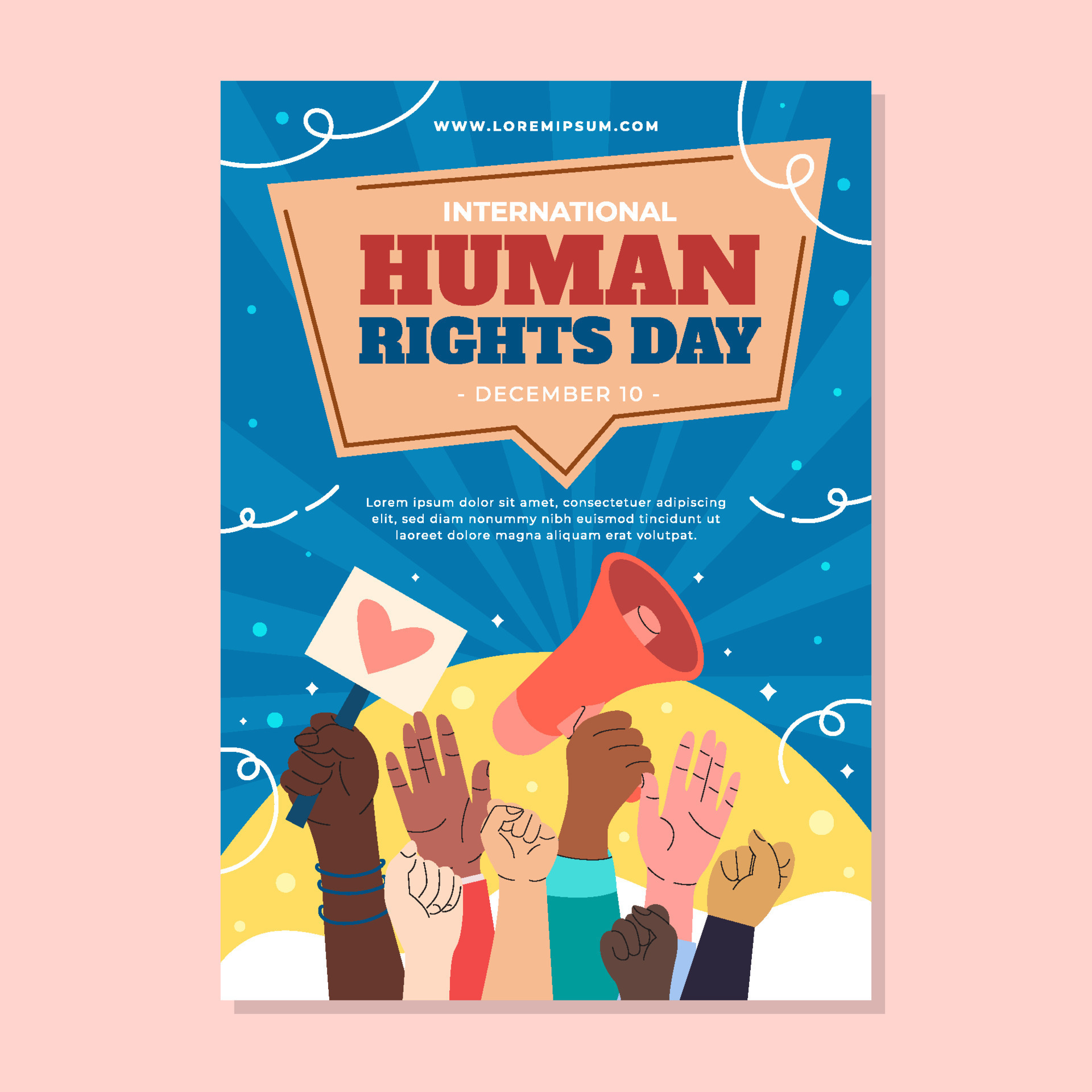 Human Rights Day Poster 14375494 Vector Art At Vecteezy