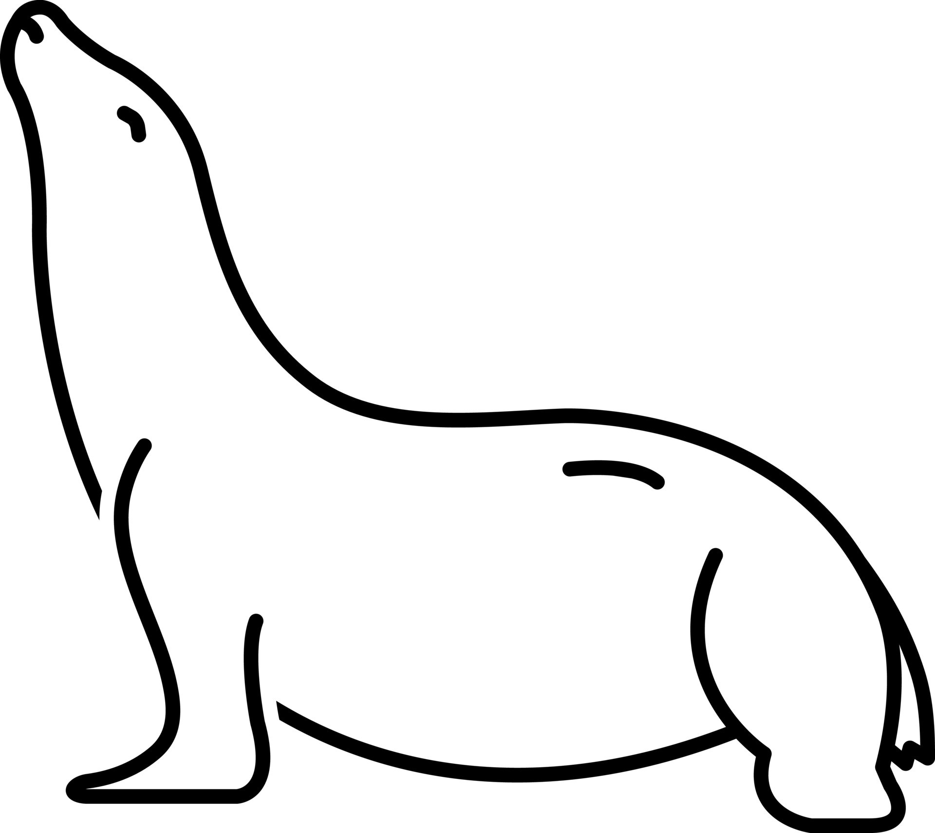 line icon for sea lion 14375498 Vector Art at Vecteezy