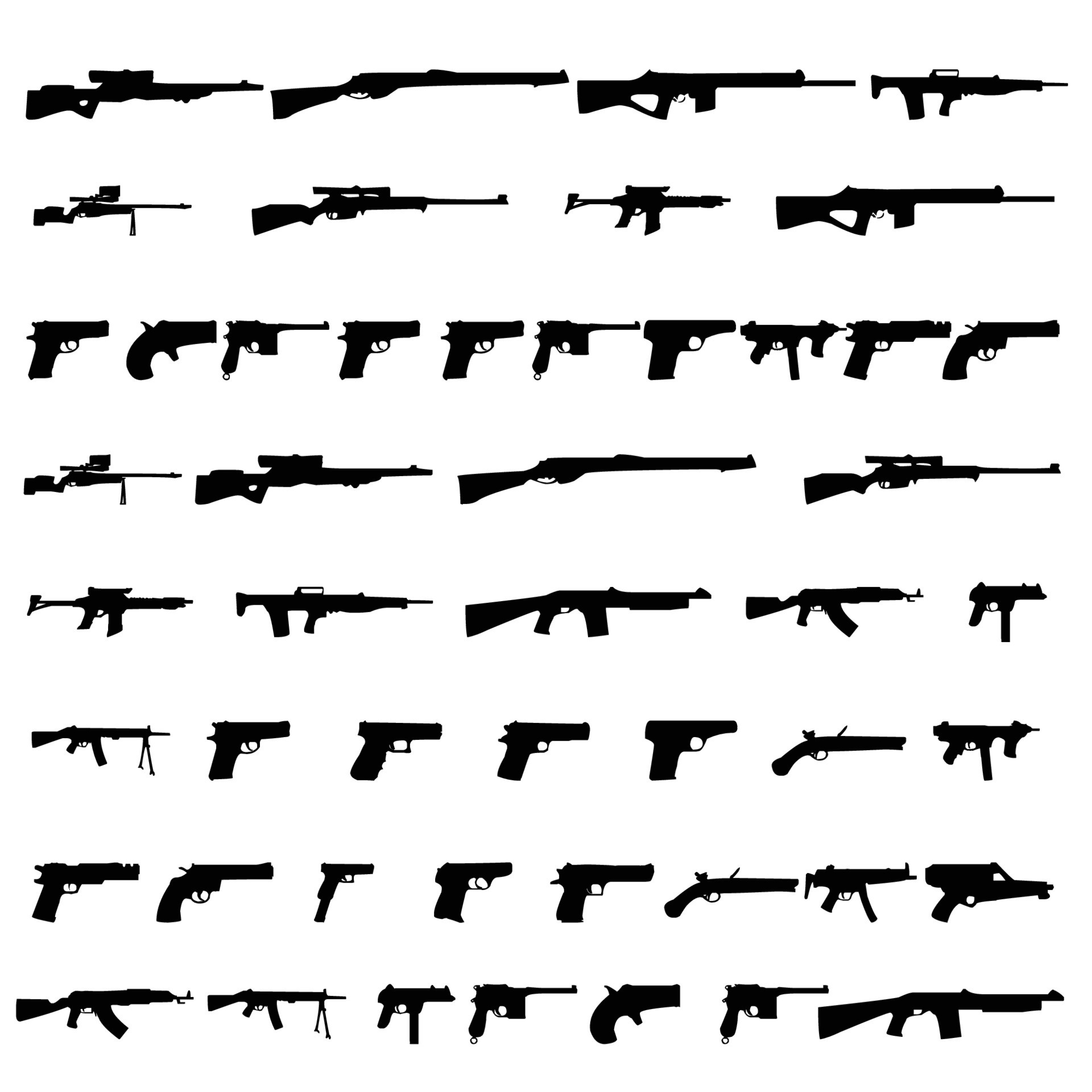 guns icons set 14376201 Vector Art at Vecteezy