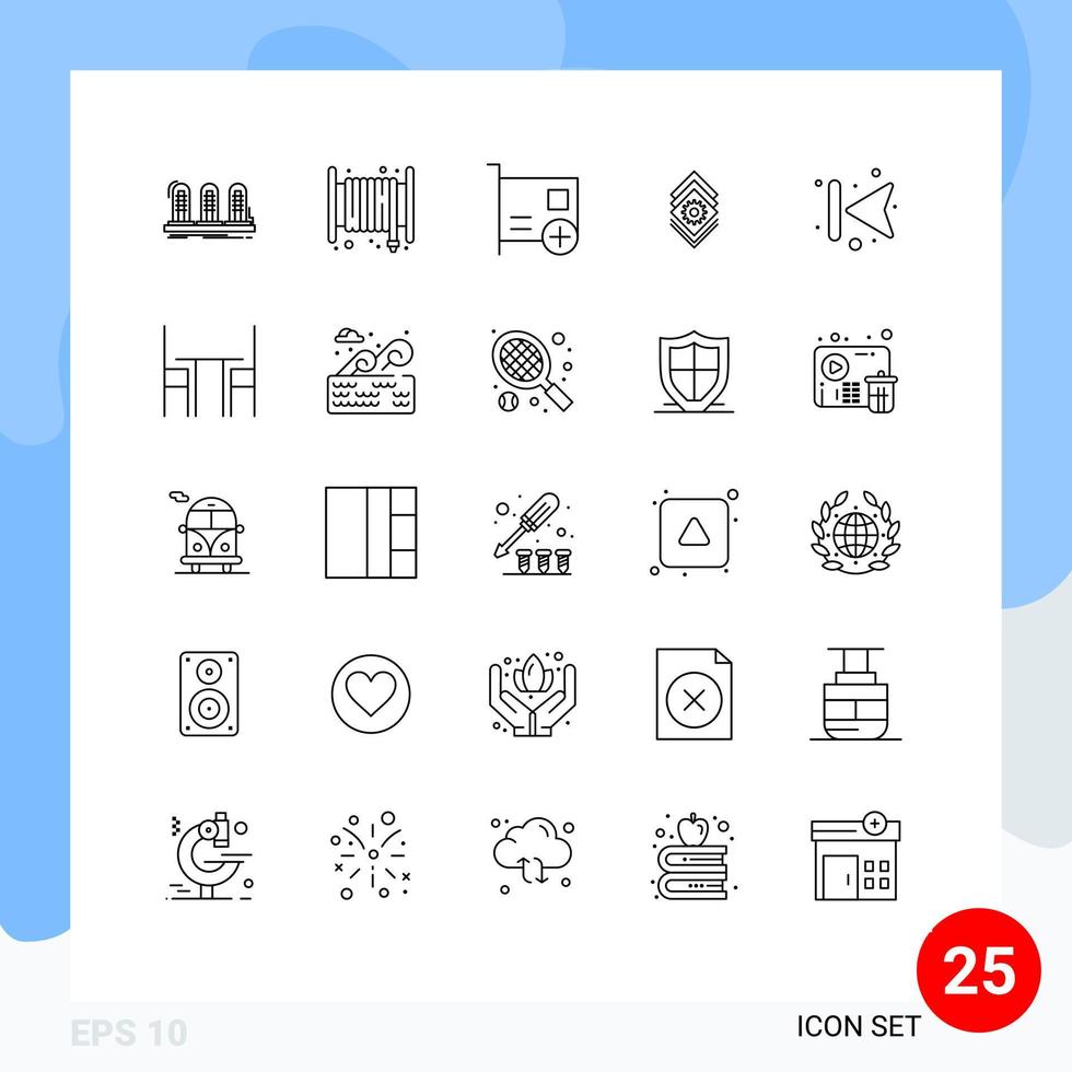 Pack Of 25 Creative Lines Of Server Setting Hose Gear Devices Editable Vector Design Elements