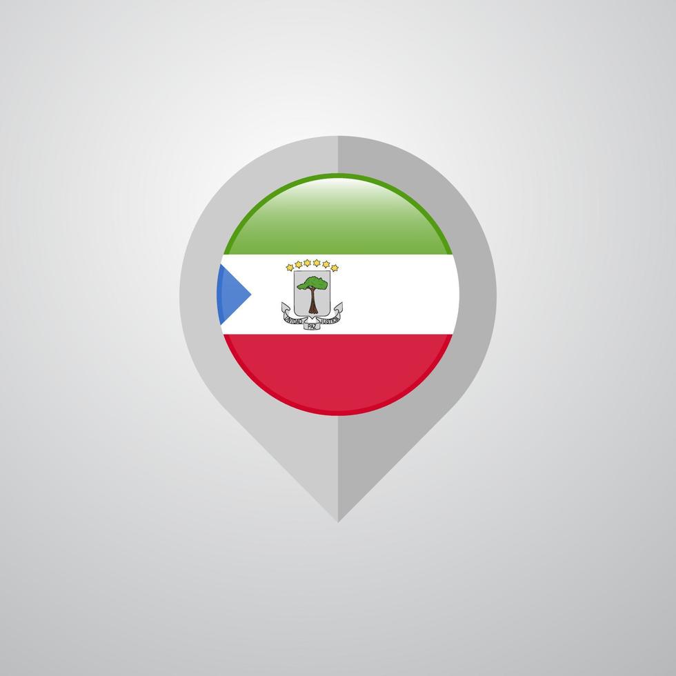 Map Navigation pointer with Equatorial Guinea flag design vector ... Map Navigation pointer with Equatorial Guinea flag design vector ...