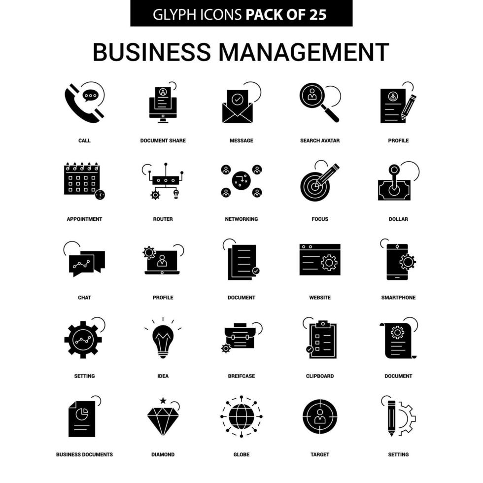 Business Management Glyph Vector Icon set 14381019 Vector Art at Vecteezy